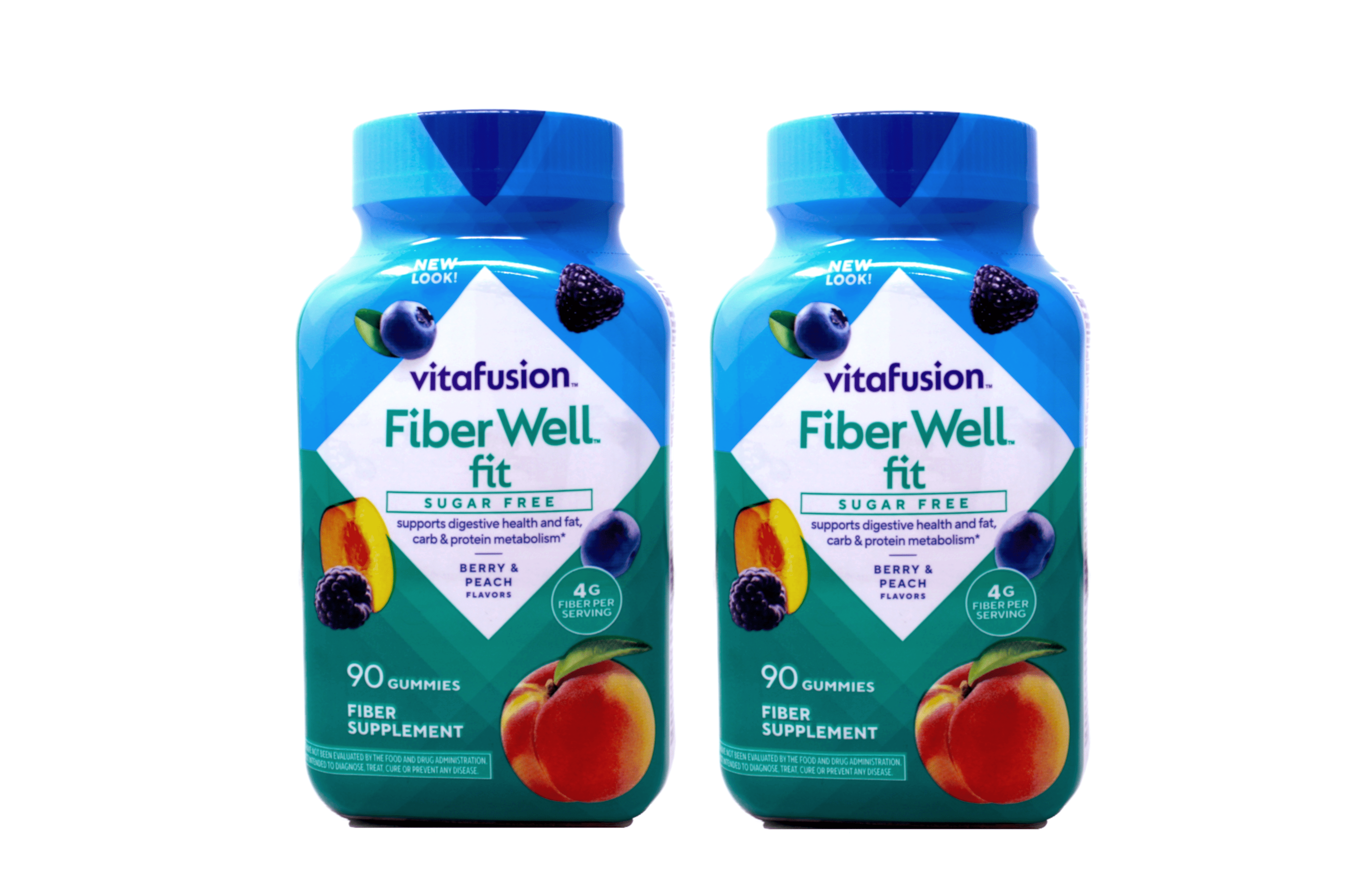 Vitafusion FiberWell Fit Gummies, Peach, Strawberry & Berry, 90 Each ...