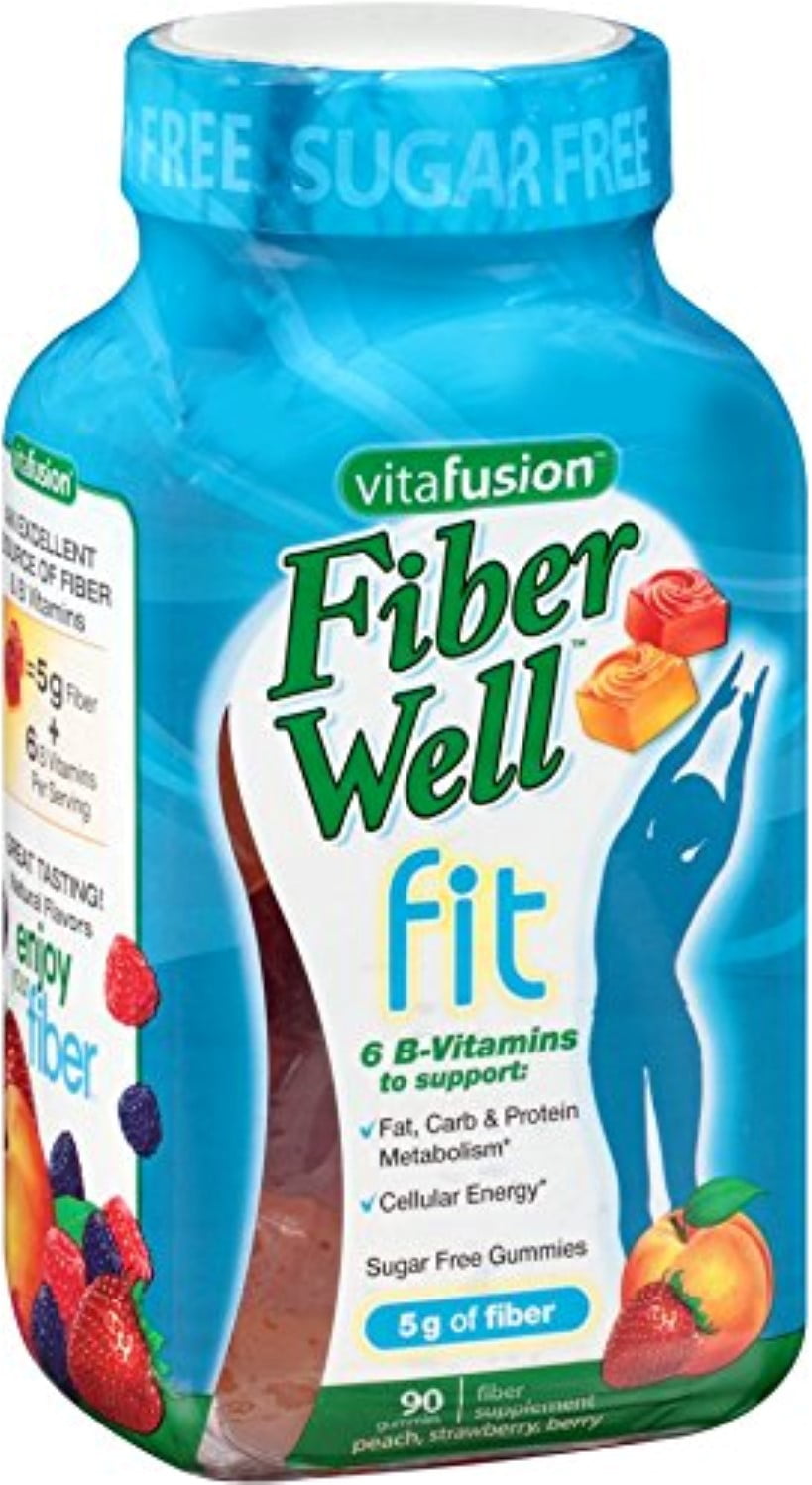 Vitafusion FiberWell Fit Gummies, Peach, Strawberry & Berry, 90 Each ...