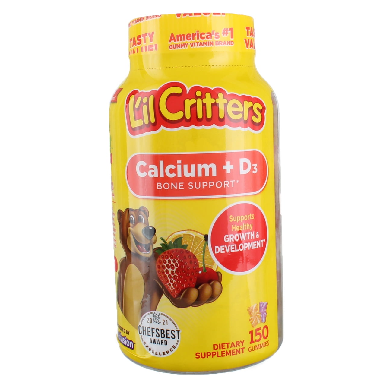 Vitafusion L'il Critters Calcium + Vitamin D3 Gummy Bears, Black Cherry ...