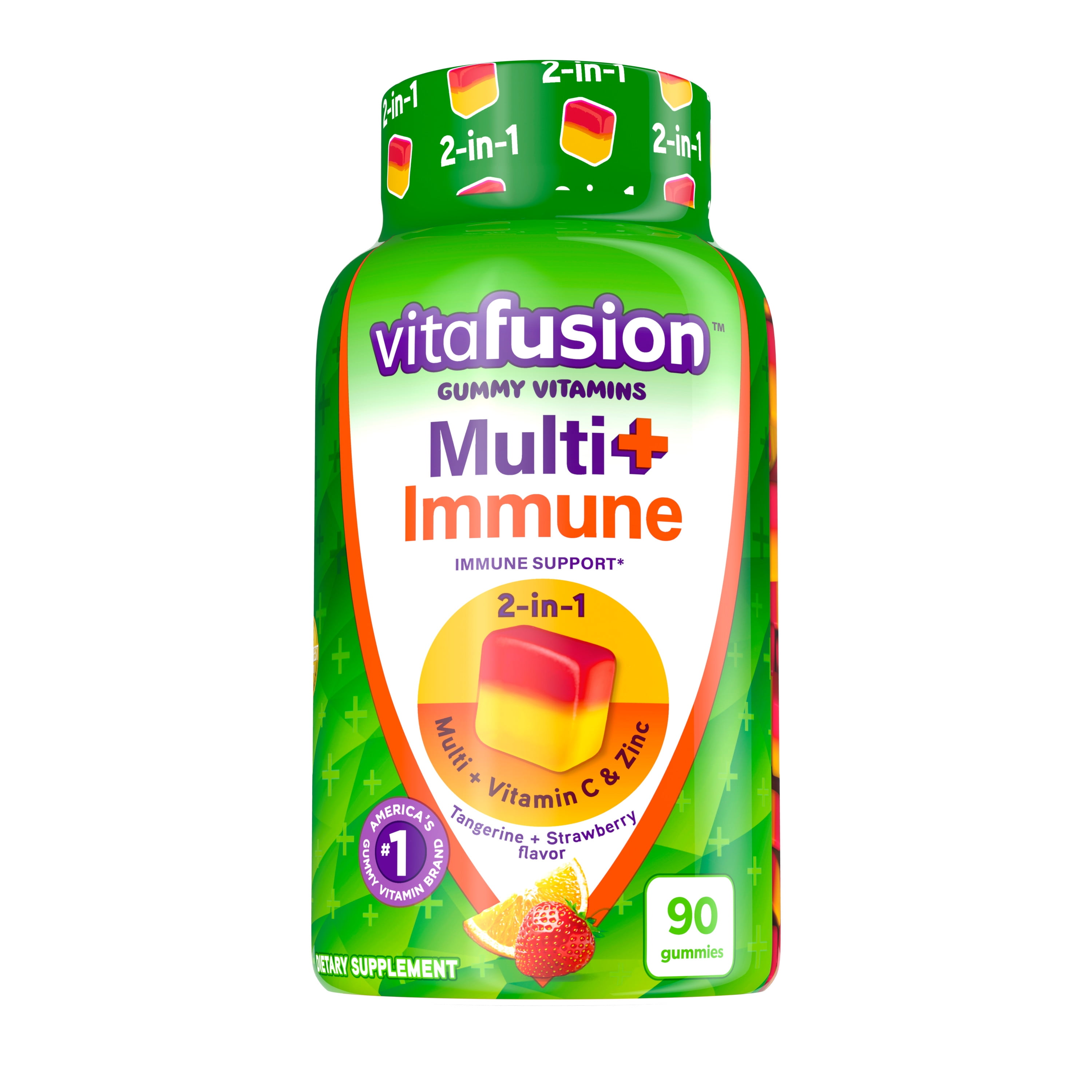 Vitafusion Multi+ Immune Support Adult Gummy Daily Multivitamins, 90 ...