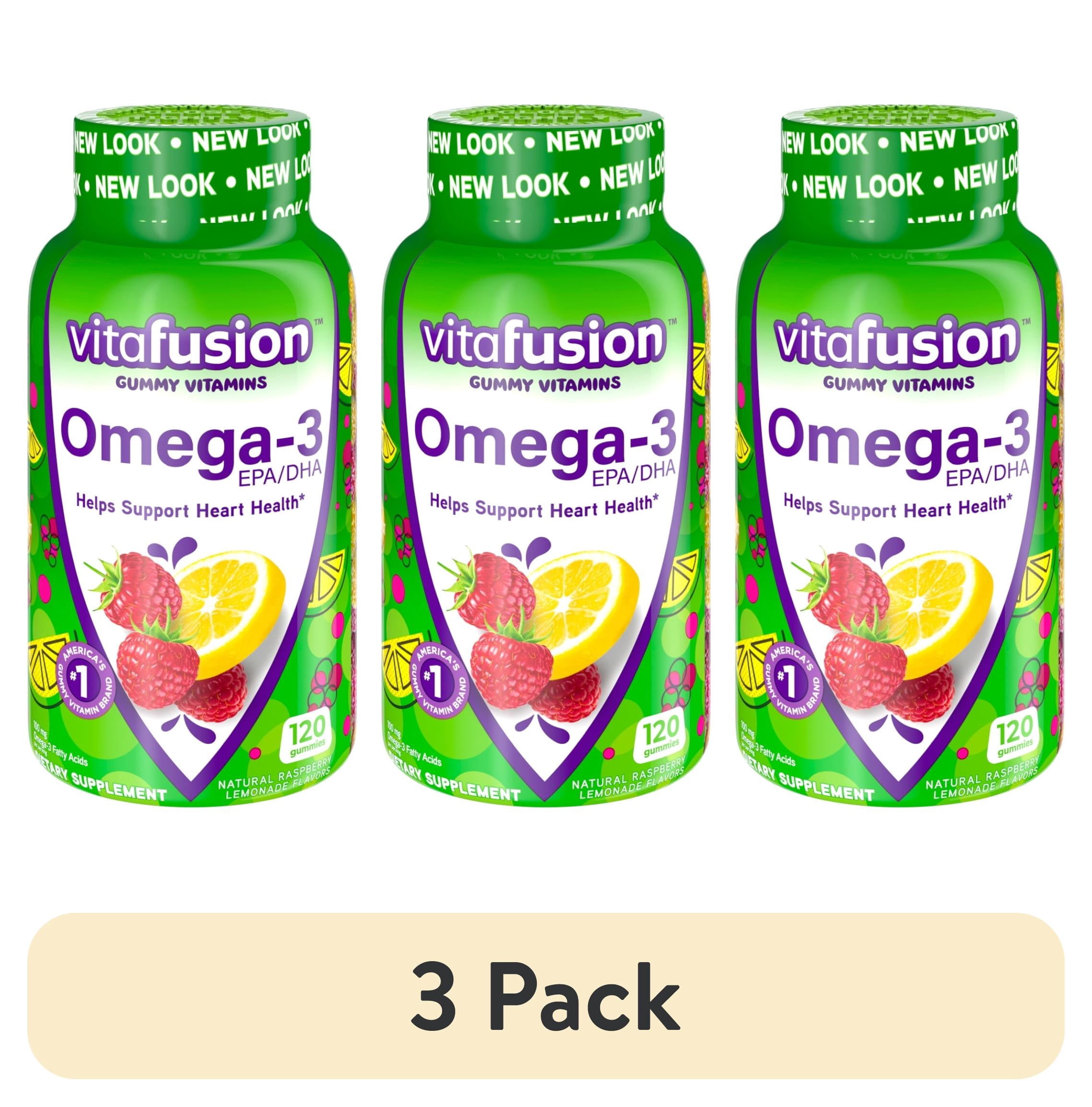 (3 pack) Vitafusion Omega 3 EPA/DHA Gummy Vitamins for Adults Dietary ...