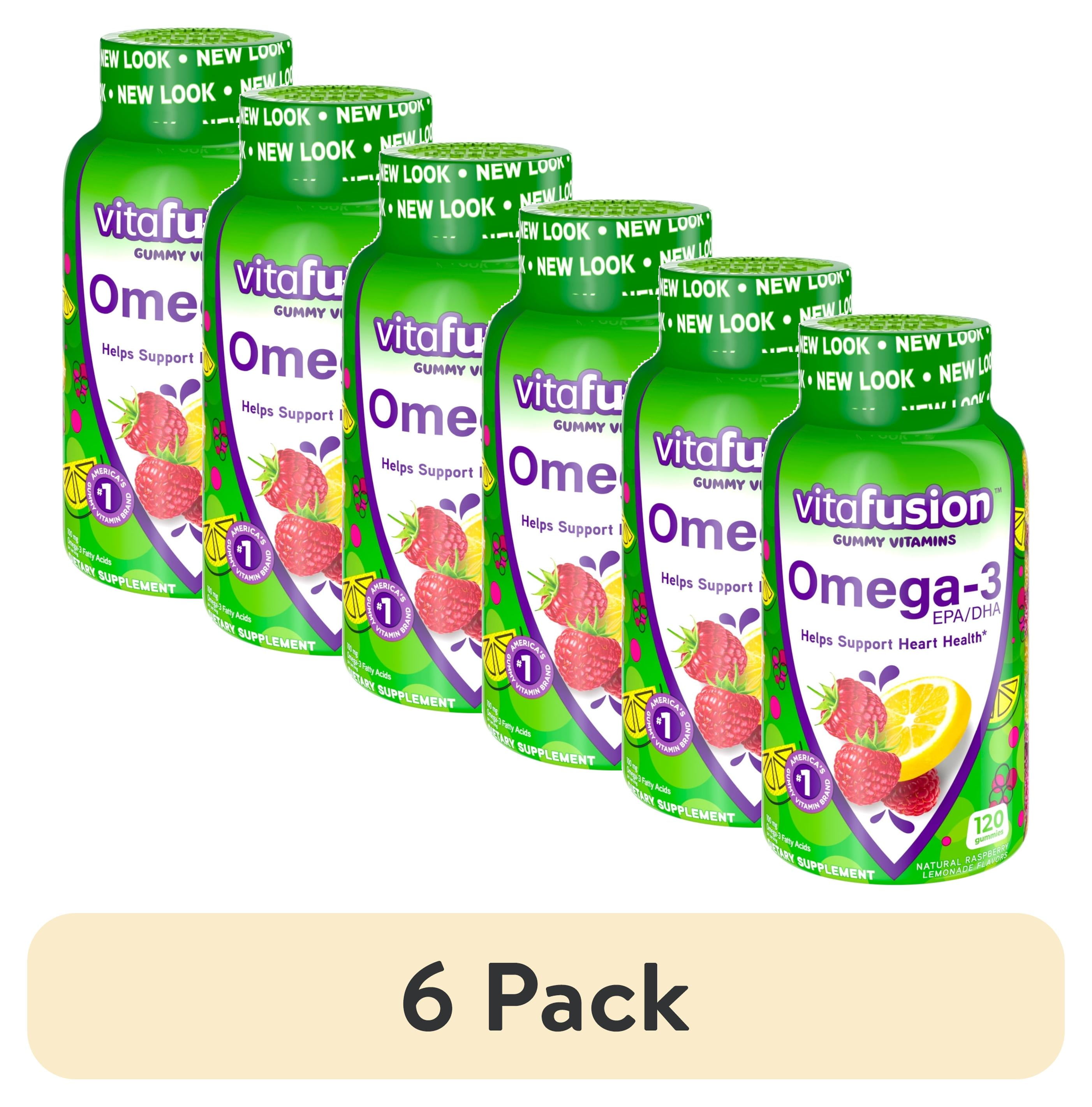 (6 pack) Vitafusion Omega 3 EPA/DHA Gummy Vitamins for Adults Dietary ...