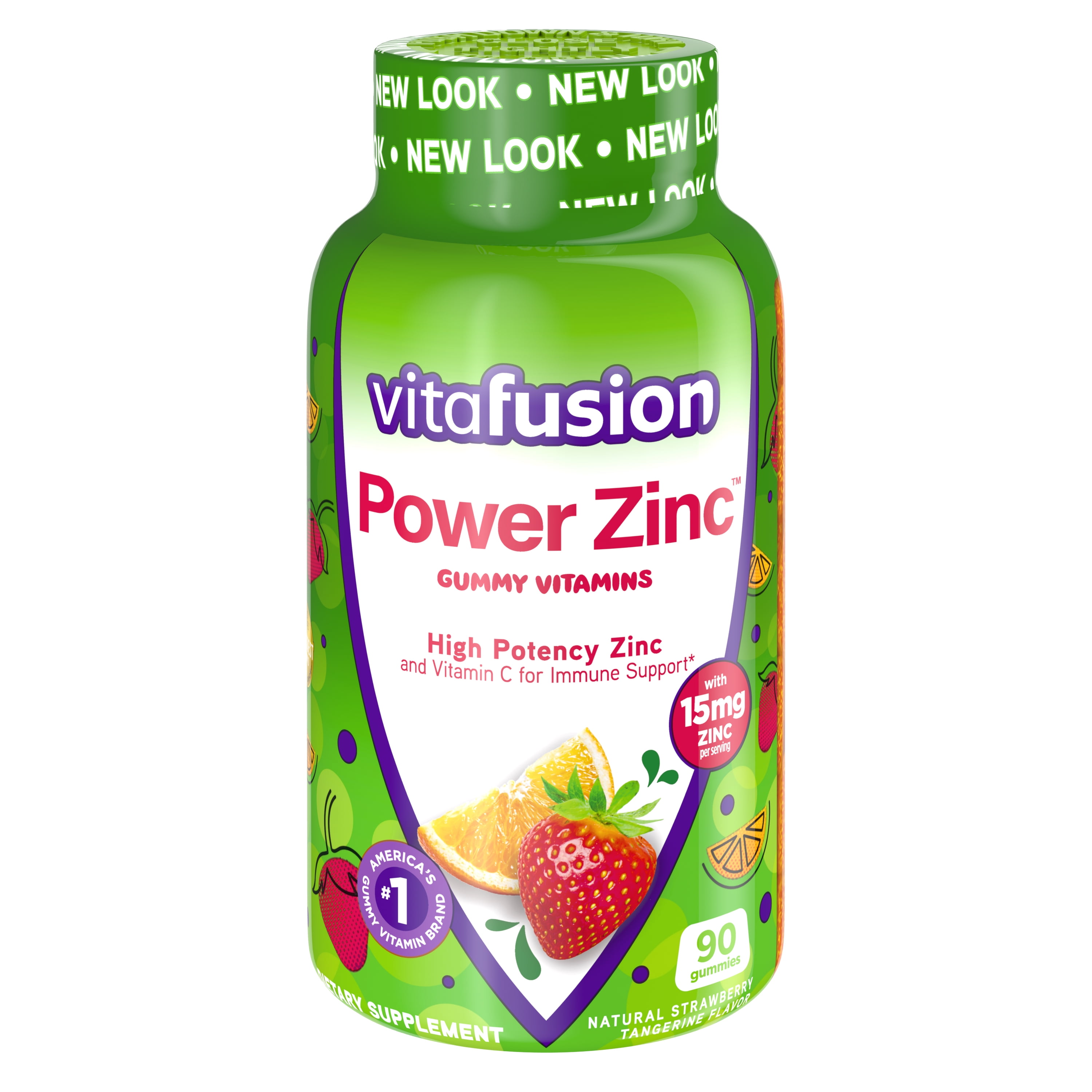Vitafusion Power Zinc 90ct Supplement Chewable Gummies, Strawberry ...
