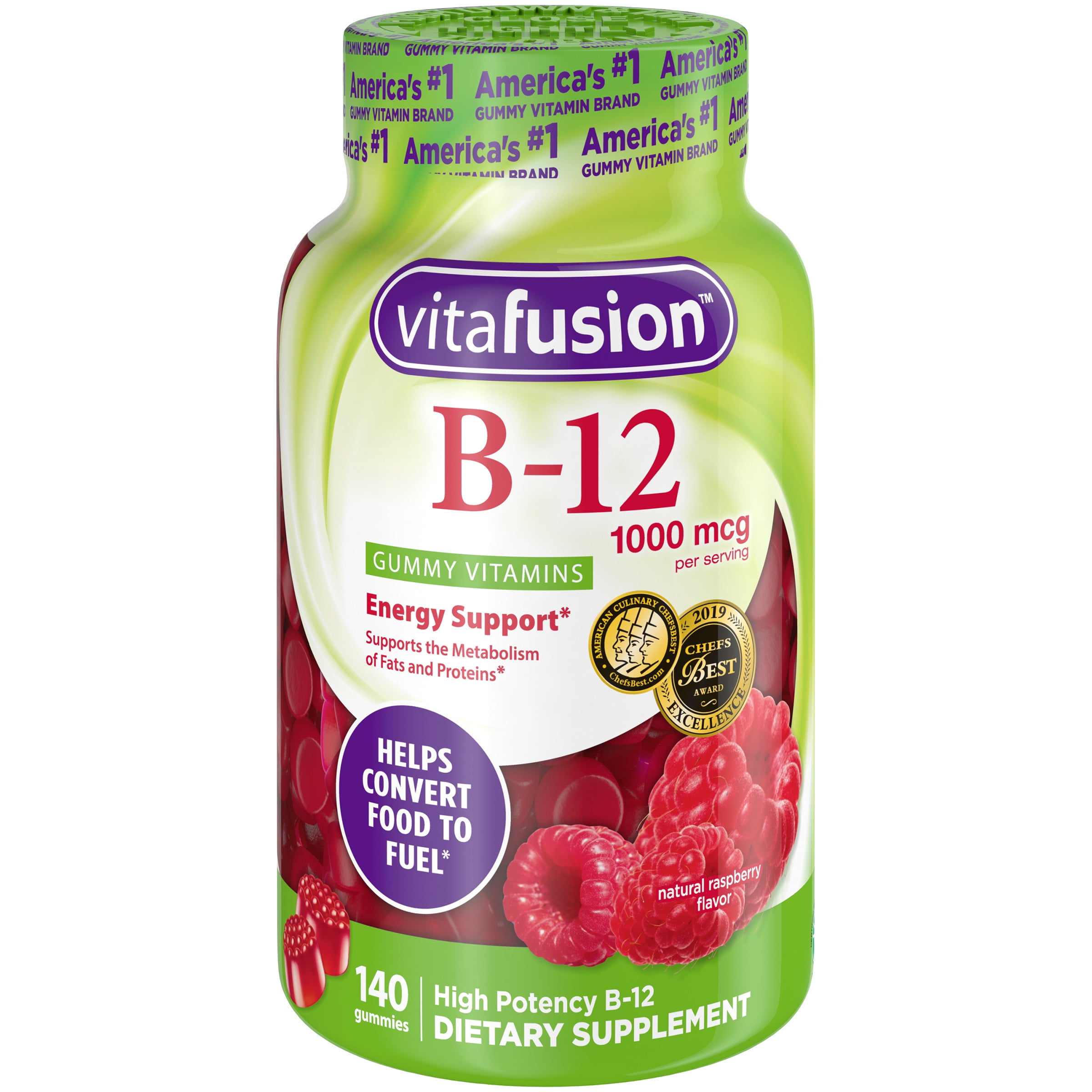 vitafusion, Vitamin B-12 Gummy Supplement, 1000 mcg, 140ct 2 Pack ...