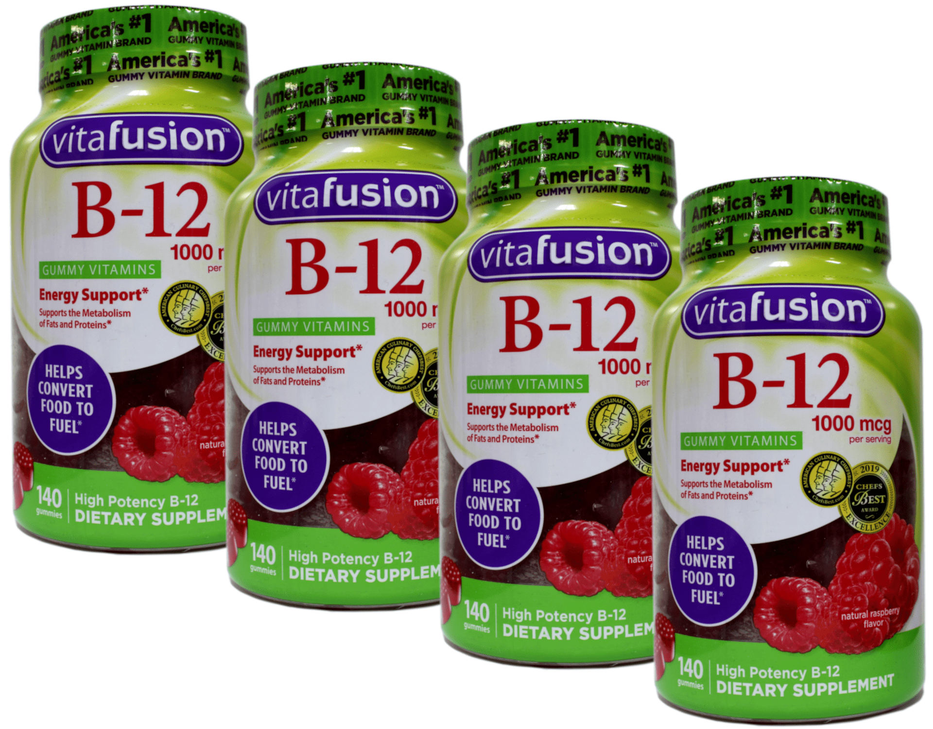 Vitafusion Vitamin B-12 1000 mcg Raspberry Flavor Gummy Supplement ...