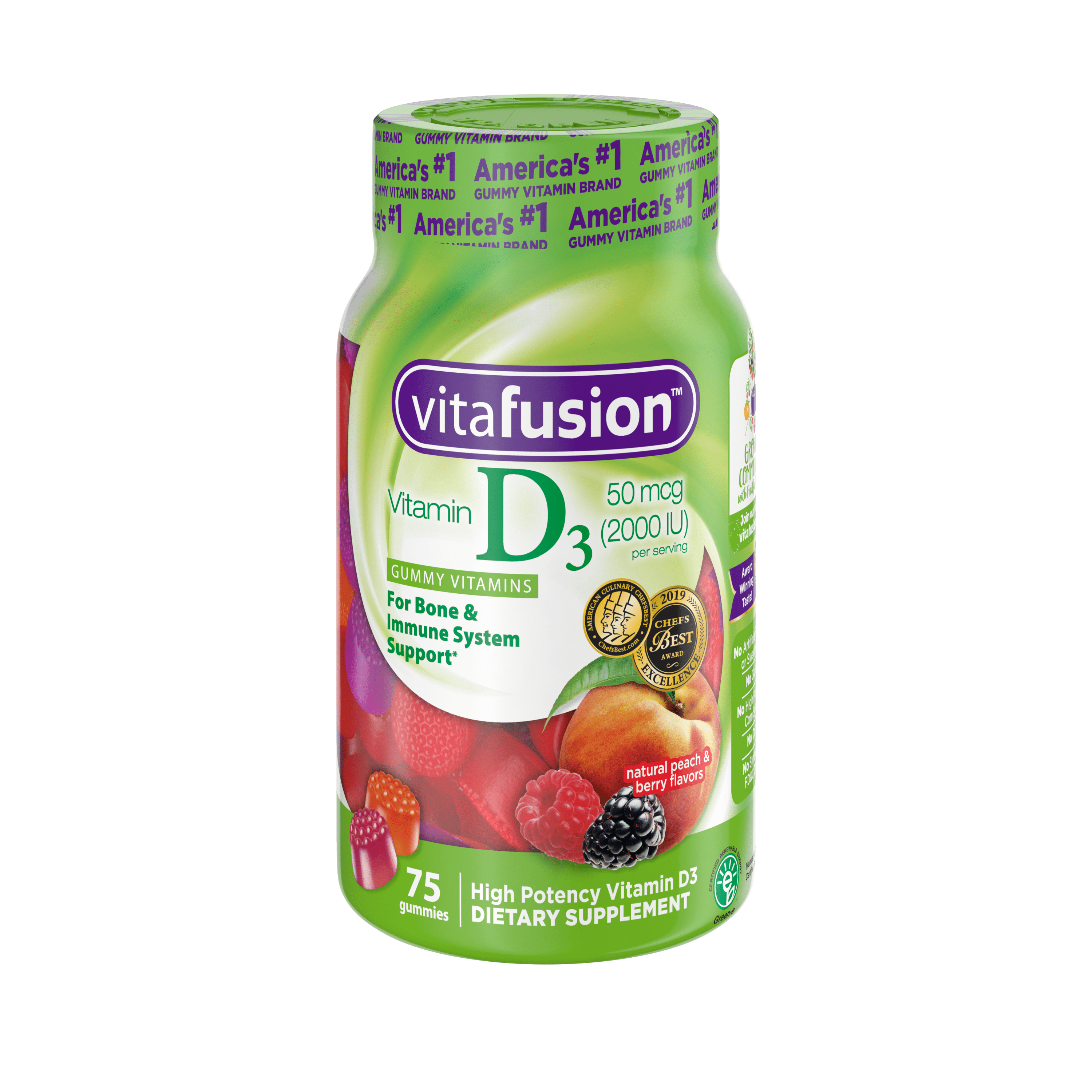 Vitafusion Vitamin D3 Gummy Vitamins, 75ct - Walmart Business Supplies