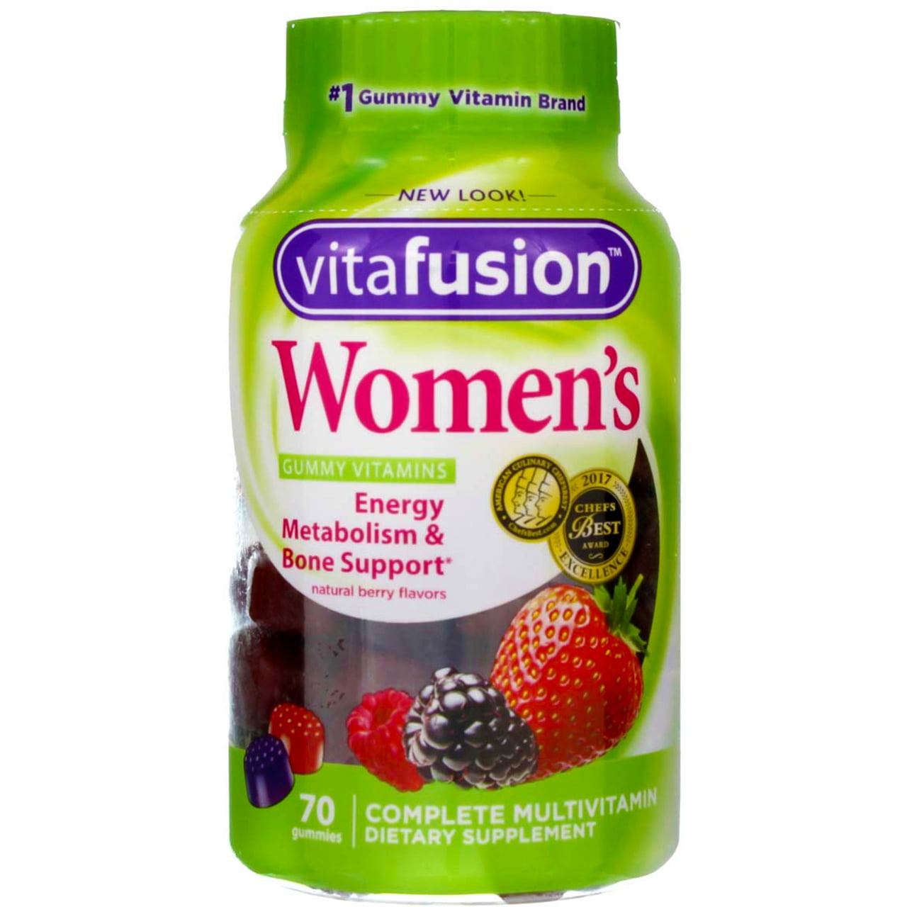 Vitafusion Women's Complete Multivitamin Gummies, Natural Berry, 70 Ct ...