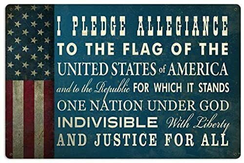Vitage Metal Signs Inspirational The Pledge of Allegiance Flag Tin Sign ...