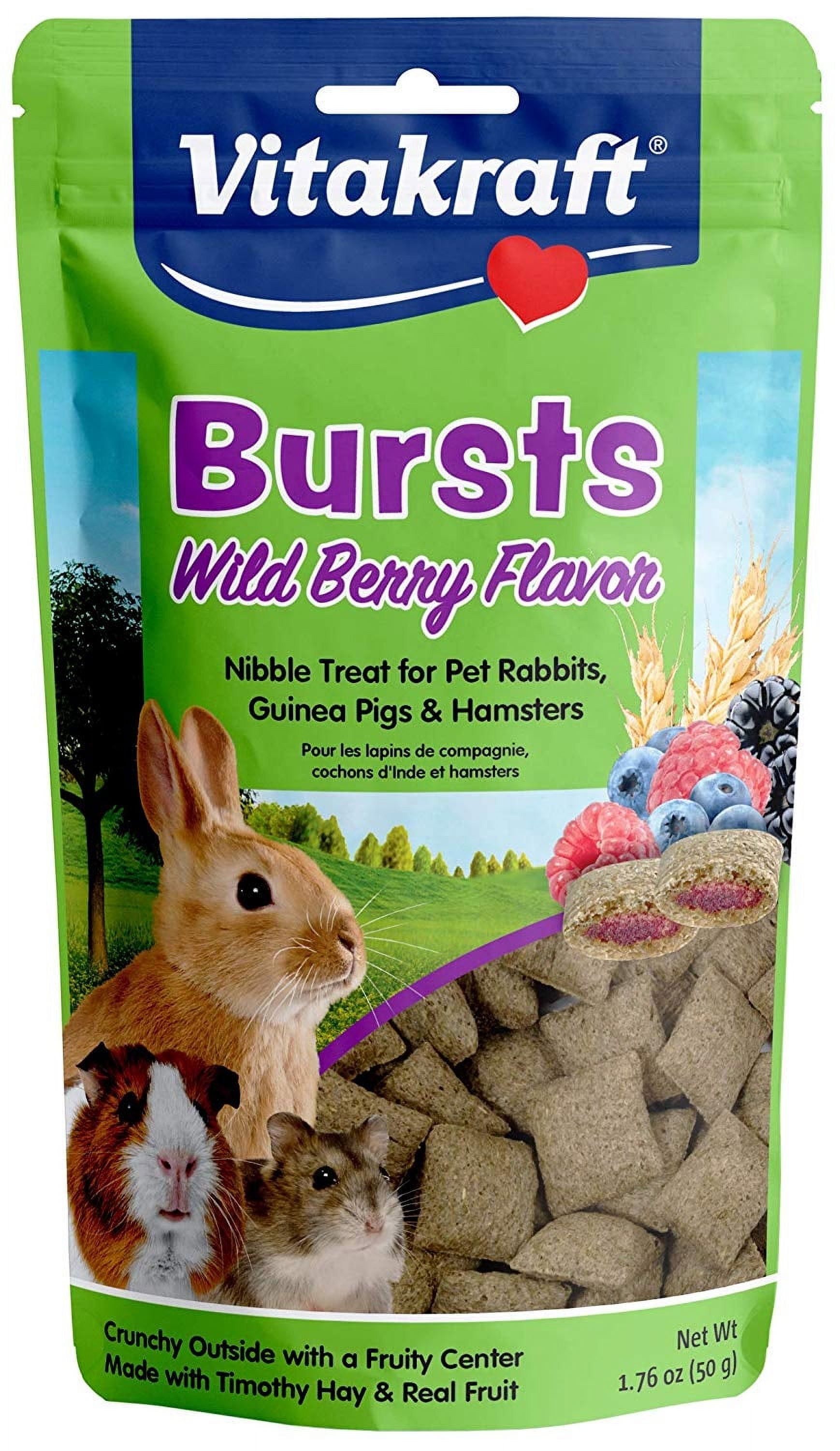 Vitakraft Bursts Treat for Rabbits, Guinea Pigs & Hamsters, Wild Berry ...