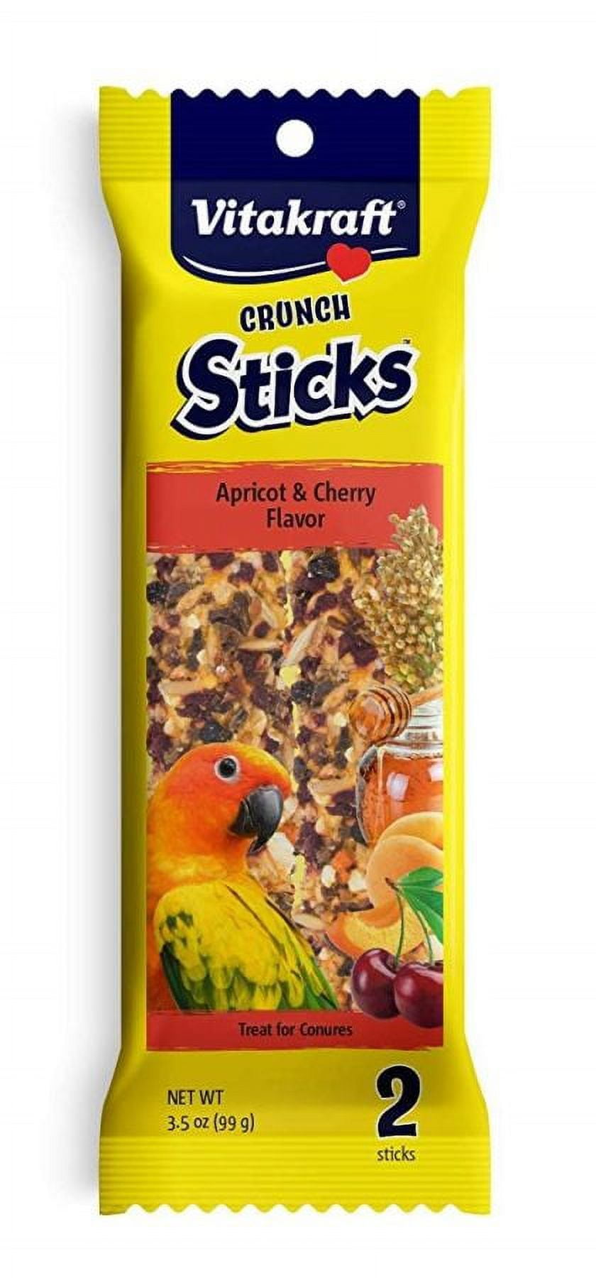 Vitakraft Crunch Sticks Apricot & Cherry Conure Treats [Bird, Honey ...