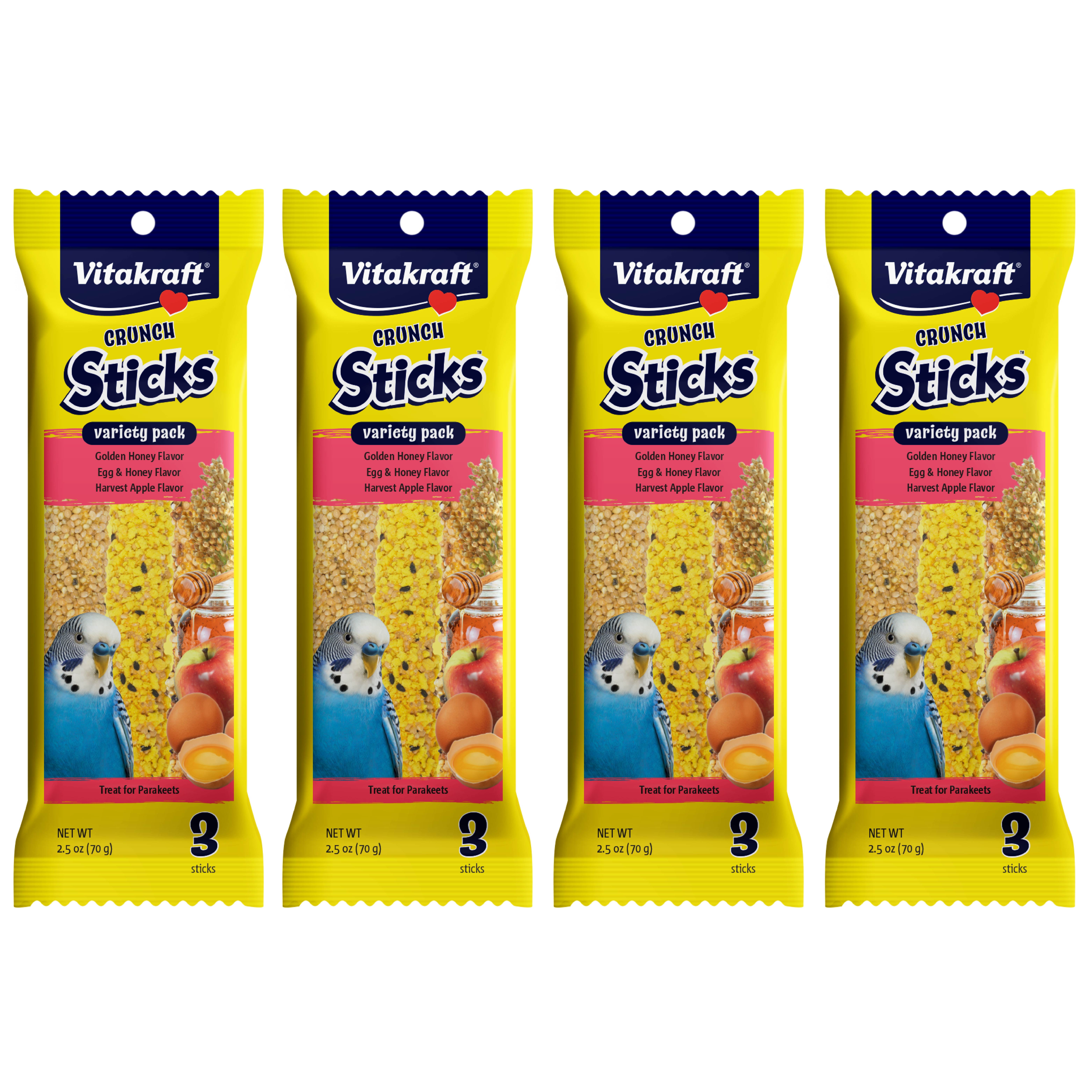 Vitakraft Crunch Sticks Parakeet Treat - Honey, Egg, and Apple- Pet ...
