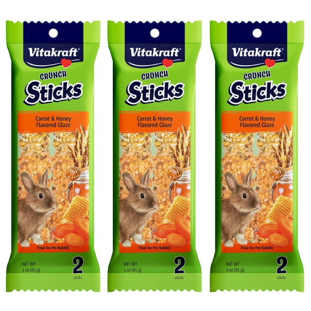 Vitakraft Crunch Sticks Rabbit Treat - Carrot and Honey - Rabbit Chew ...