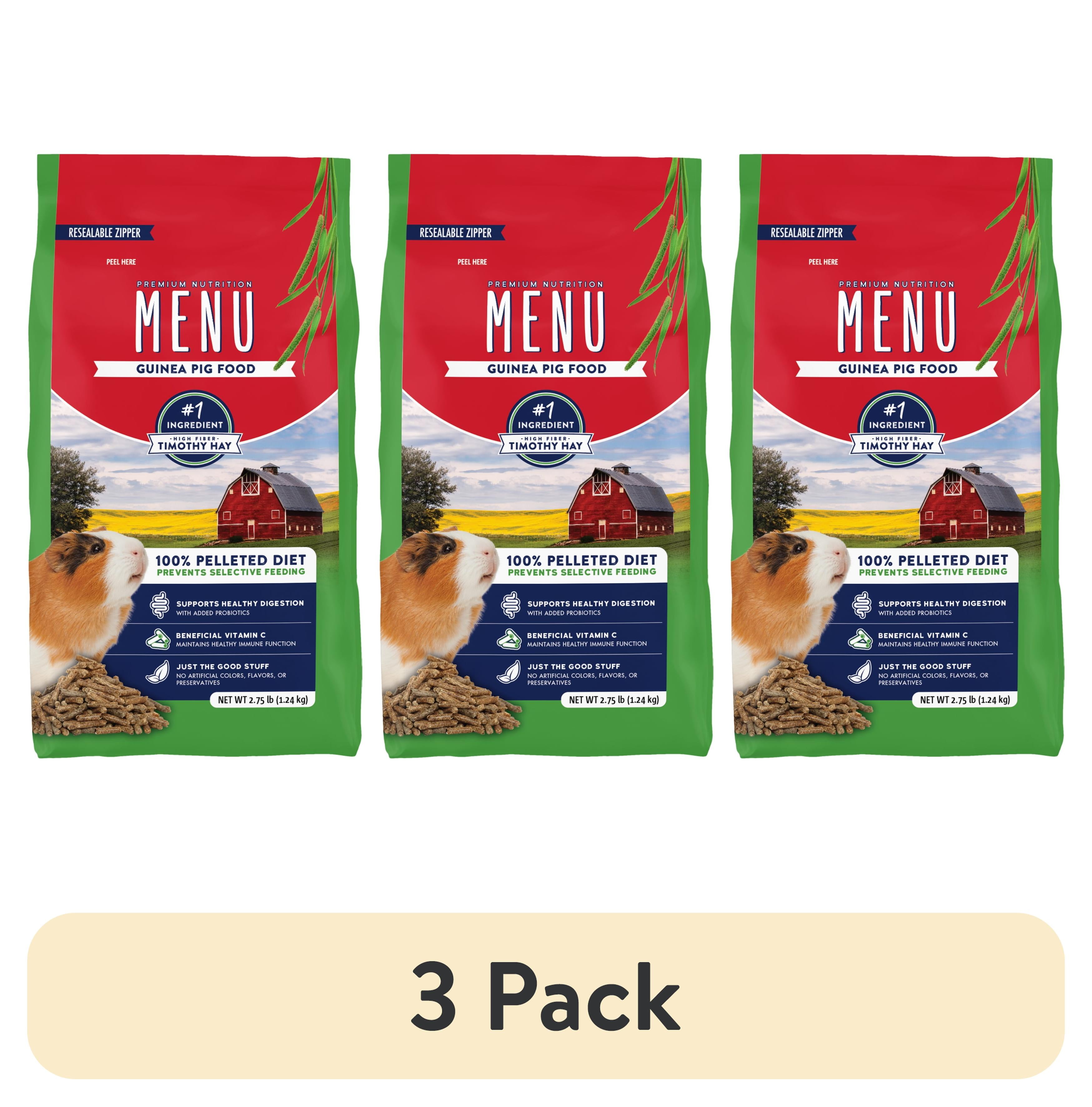 (3 pack) Vitakraft MENU Premium Nutrition Timothy Pellet Guinea Pig ...