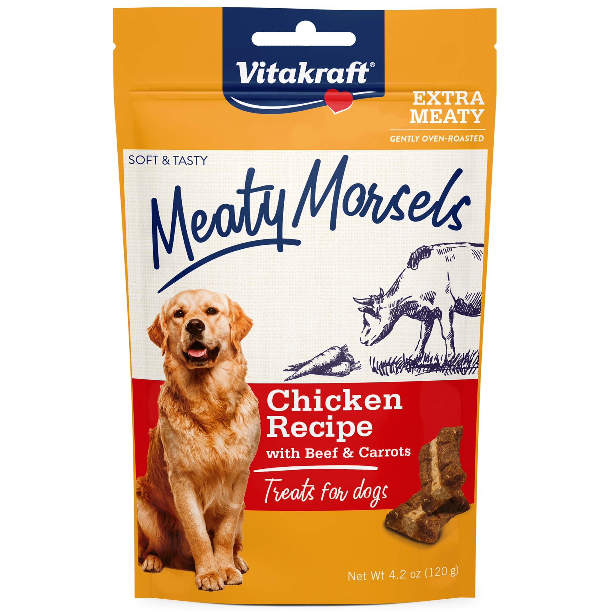 Vitakraft Meaty Morsels Treats YYF14 for Dogs - Chicken with Beef and ...