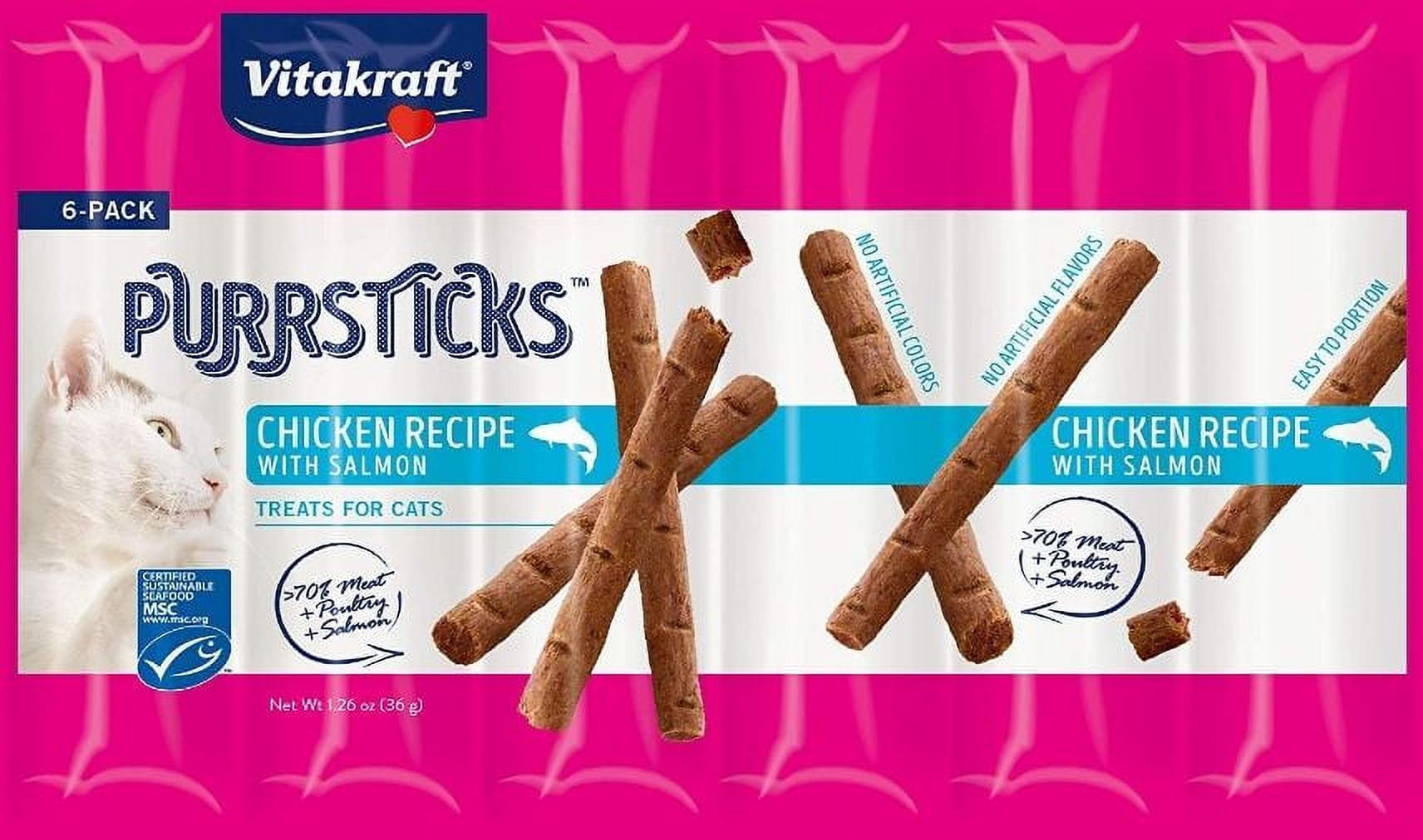 Vitakraft PurrSticks Chicken & Salmon Treats for Cats [Cat, Cat Treats ...