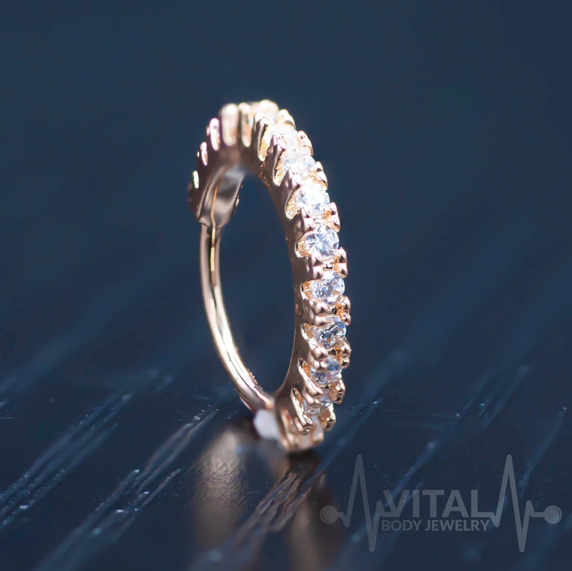 Vital Body CZ Lined Bendable Hoop Ring, Clear, Cubic Zirconia, 8mm, 20G ...