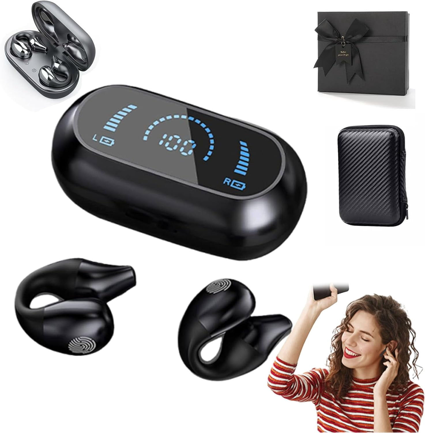 Vital Earbuds Pro,2025 New Upgraded Wireless Ear Clip Bone Conduction ...