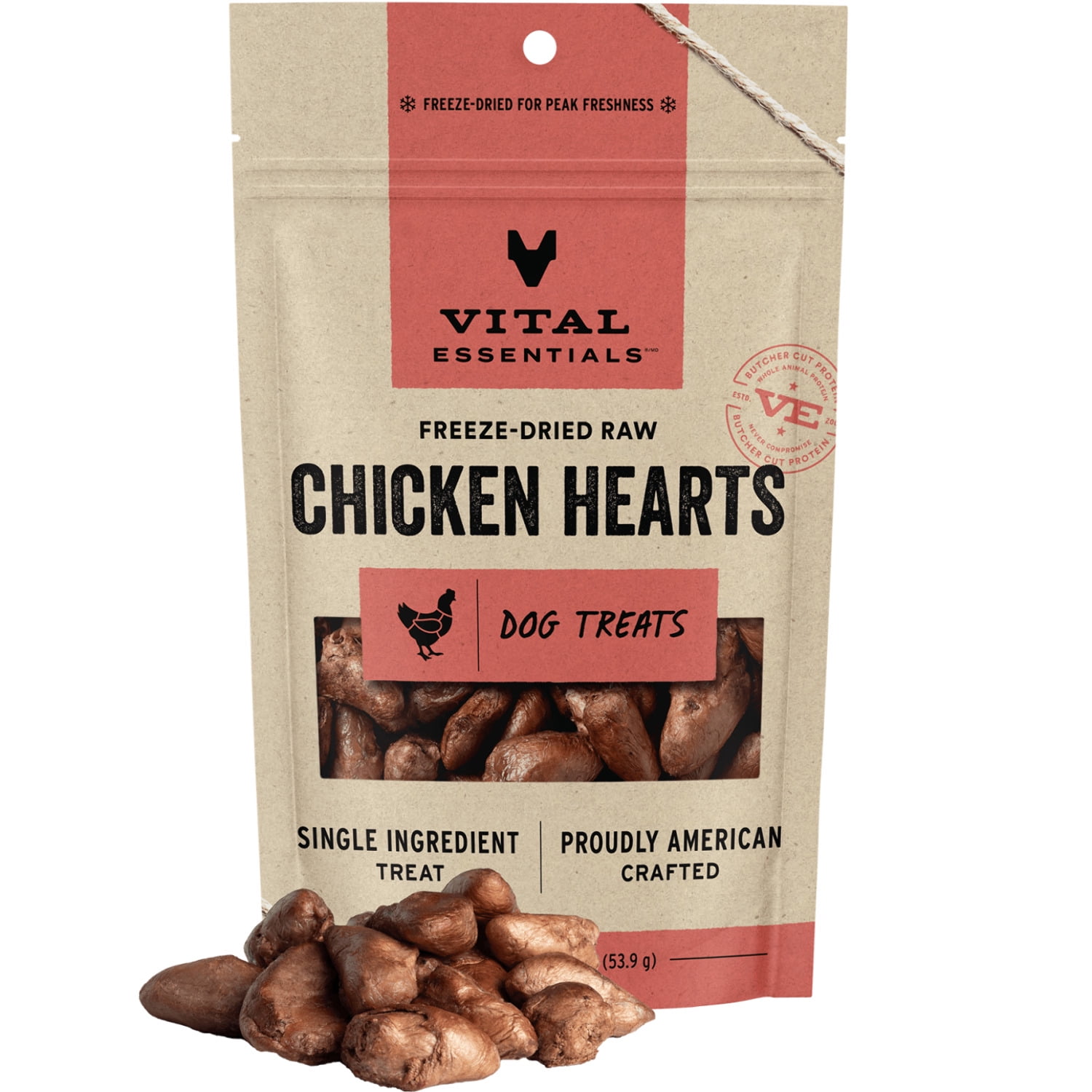 Vital Essentials Freeze-Dried Chicken Hearts Snacks for Dogs - Walmart.com