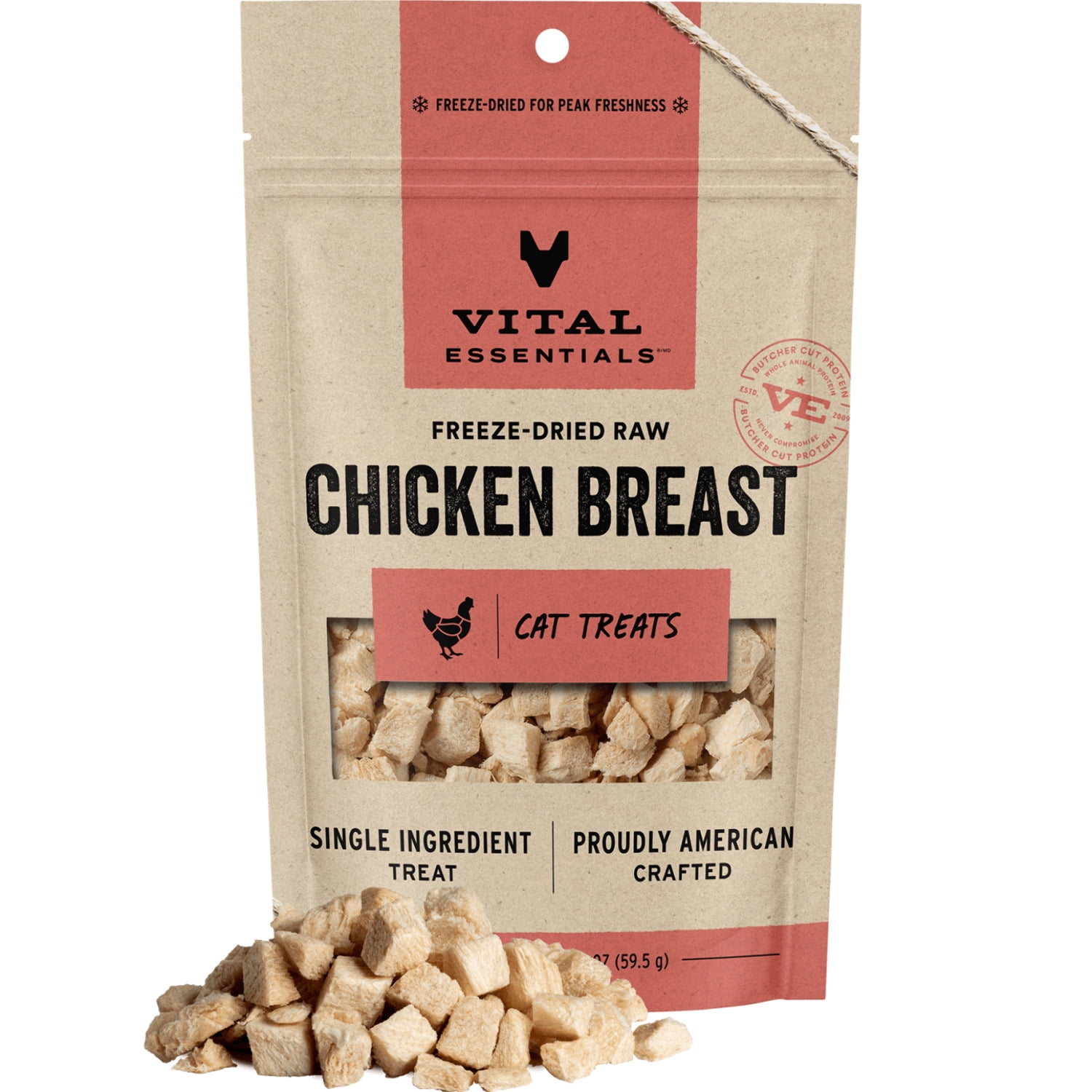 Vital Essentials Freeze-Dried Raw Chicken Breast Cat Treats, Single ...