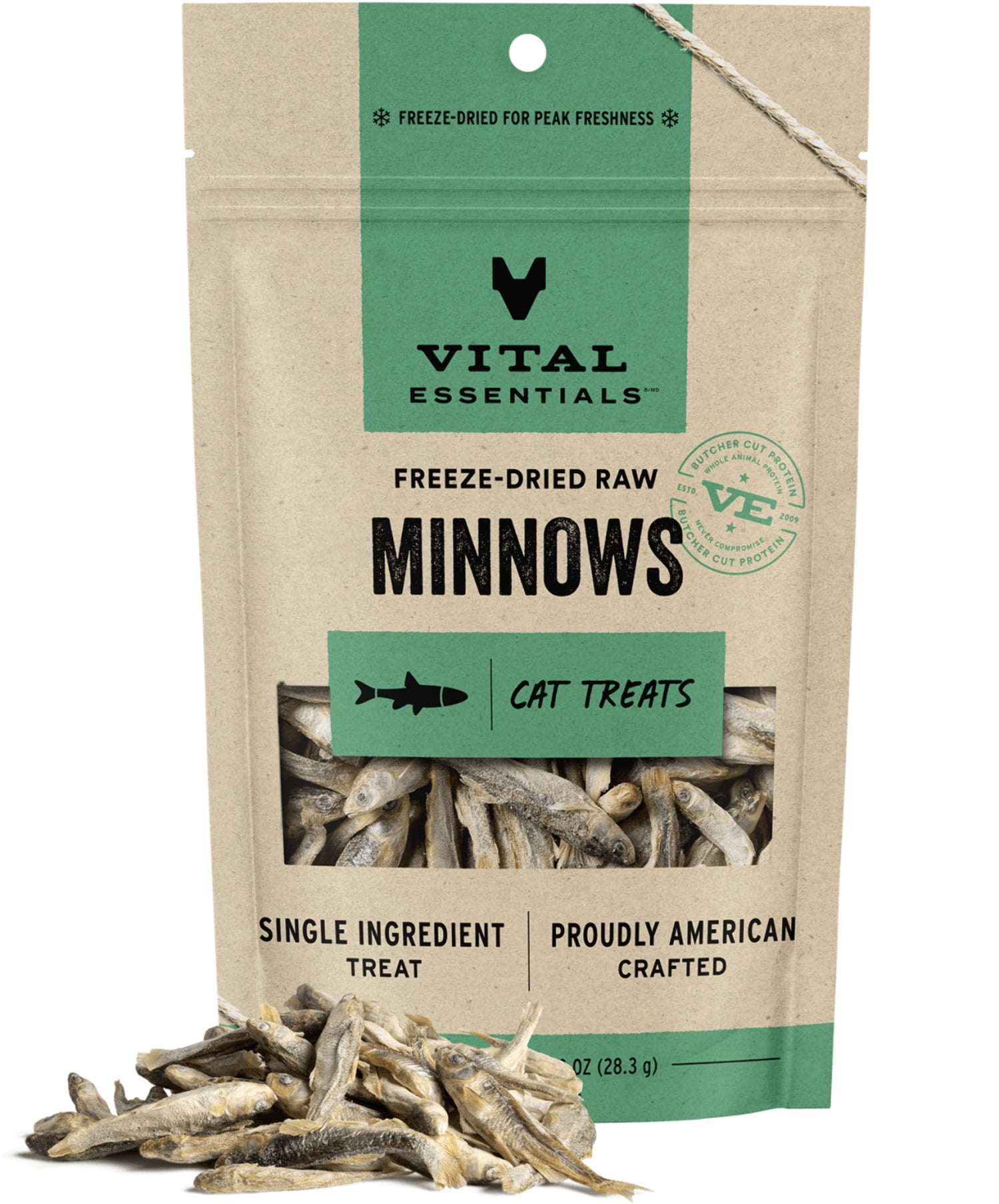 Vital Essentials Freeze-Dried Minnows Cat Treats, 0.5-oz, High-Protein ...