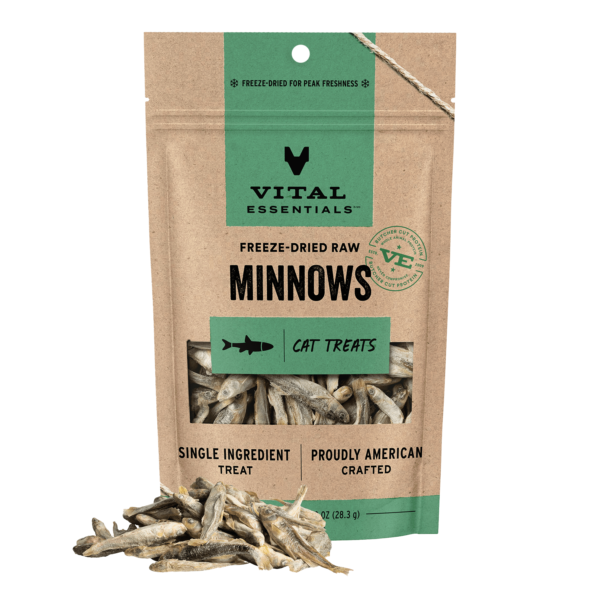 Vital Essentials Freeze-Dried Minnows Cat Treats, 0.5-oz, High-Protein ...