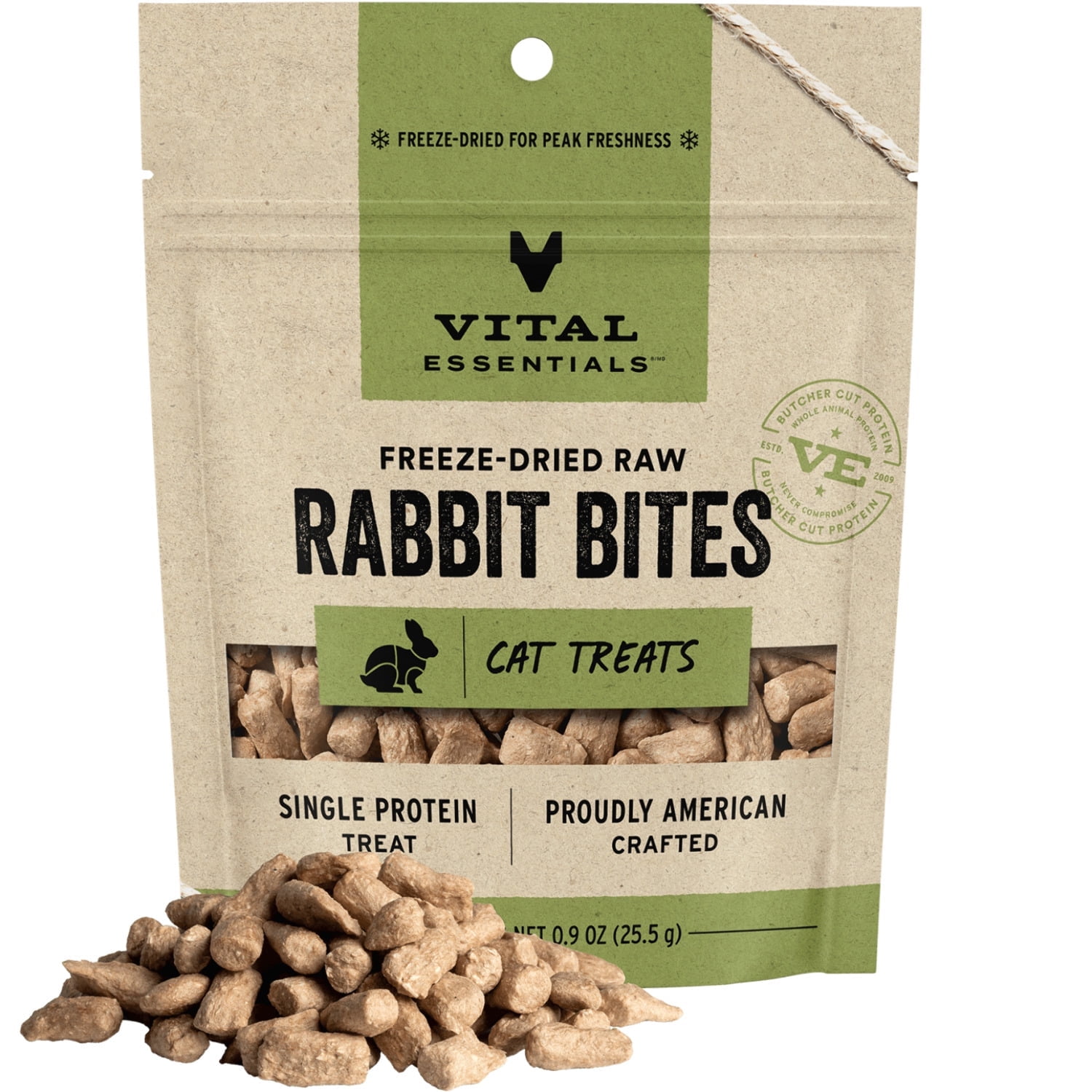 Vital Essentials Freeze-Dried Raw Rabbit Bites Cat Treats, Single ...