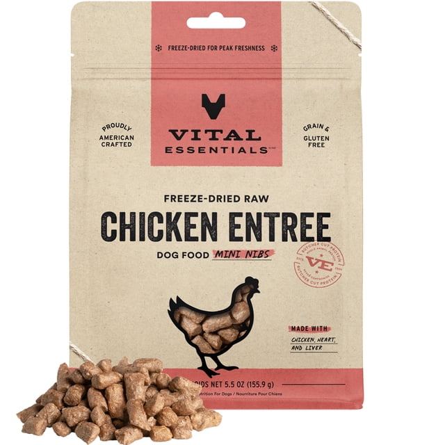 Vital Essentials Freeze Dried Dog Food, Chicken Mini Nibs Entree ...