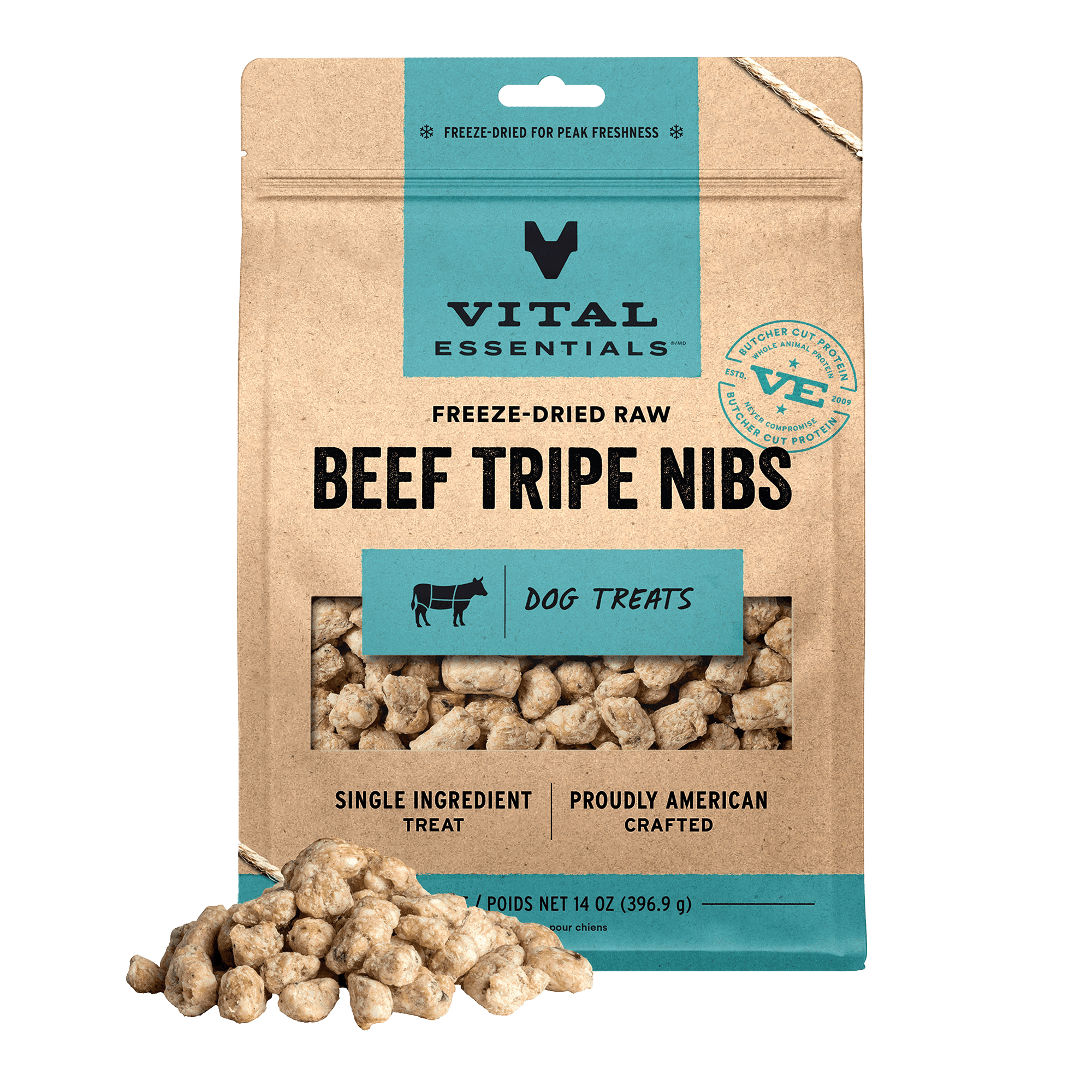 Vital Essentials Beef Tripe Nibs Dog Treats, 14 oz | Freeze-Dried Raw ...