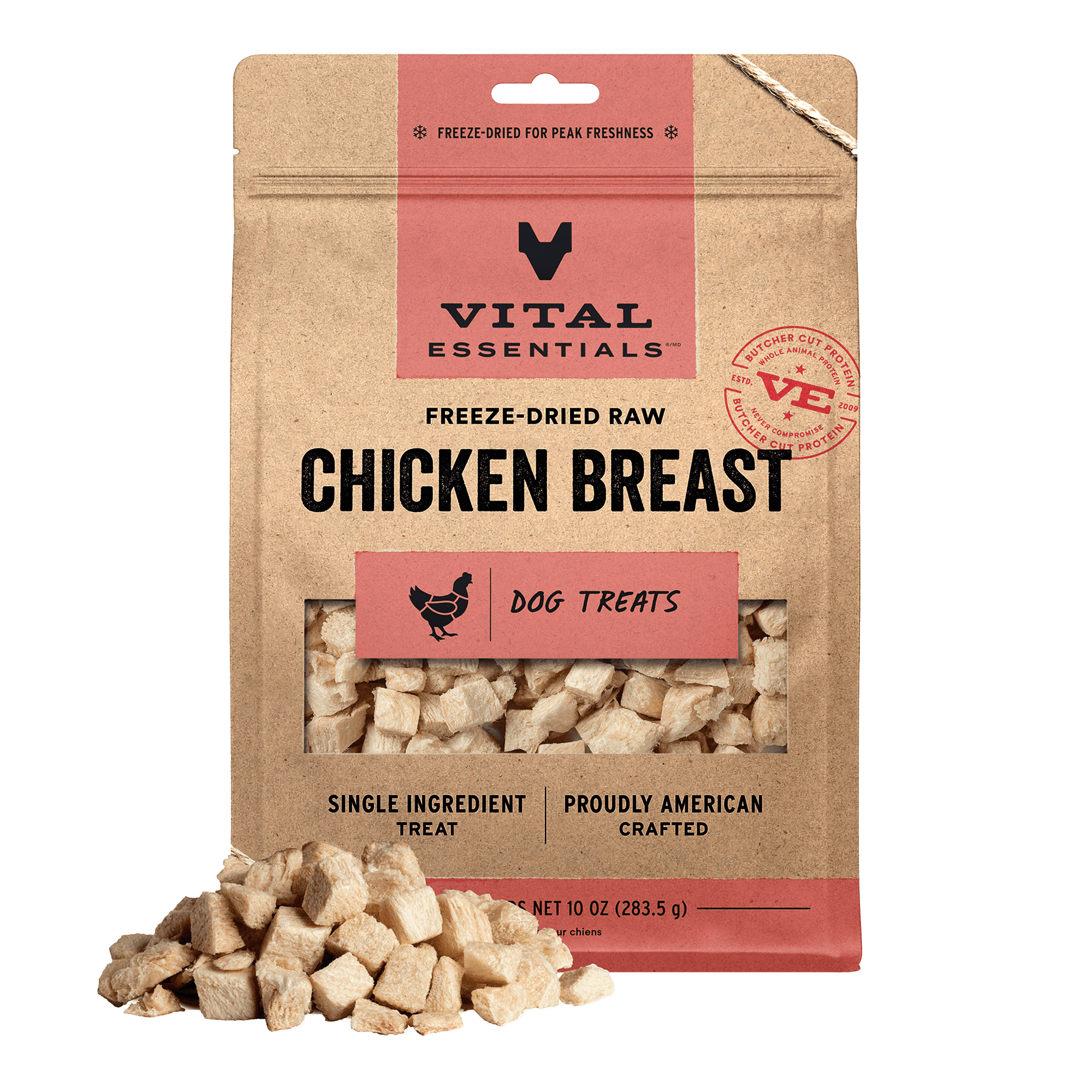 Vital Essentials, Chicken Breast Dog Treats, 10 oz, Freeze-Dried Raw ...