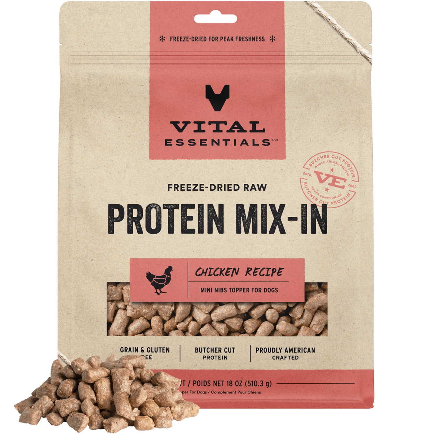 Vital Essentials Protein Mix-In Freeze-Dried Raw Chicken Recipe Mini ...