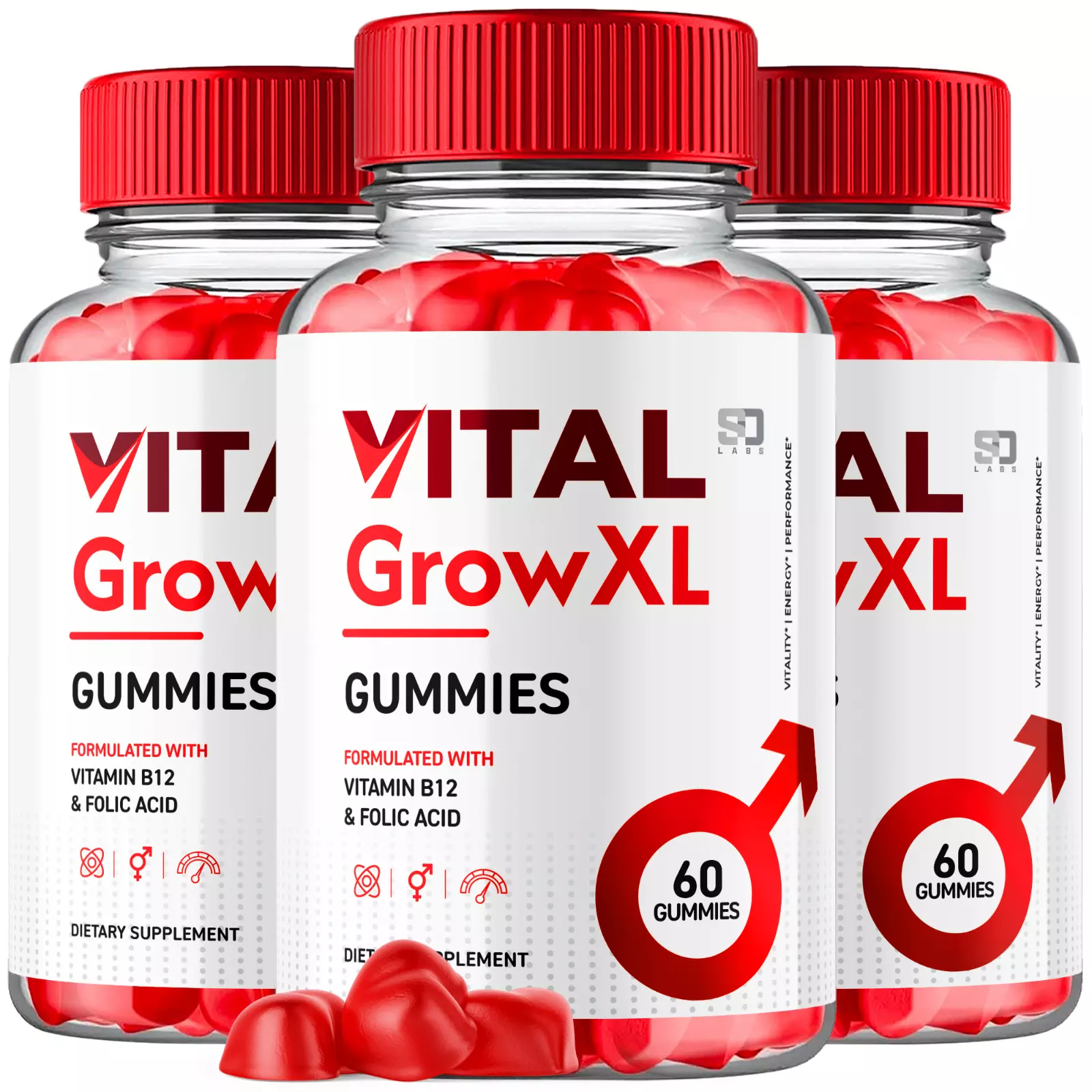 Vital Grow XL Gummies for Men Advanced Formula Vitamin Supplement 180 ...