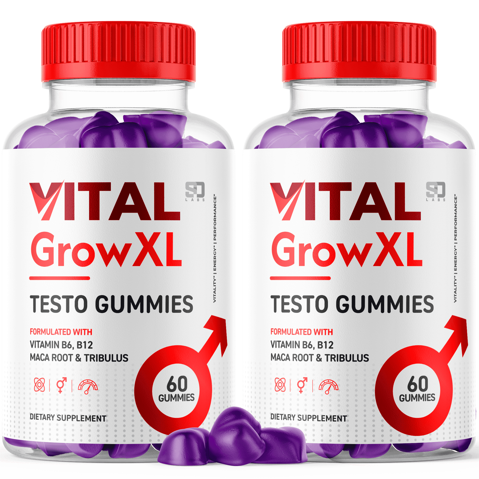 S.O Labs Vital Grow XL Gummies for Men, Advanced Testo Supplement, 120 ...