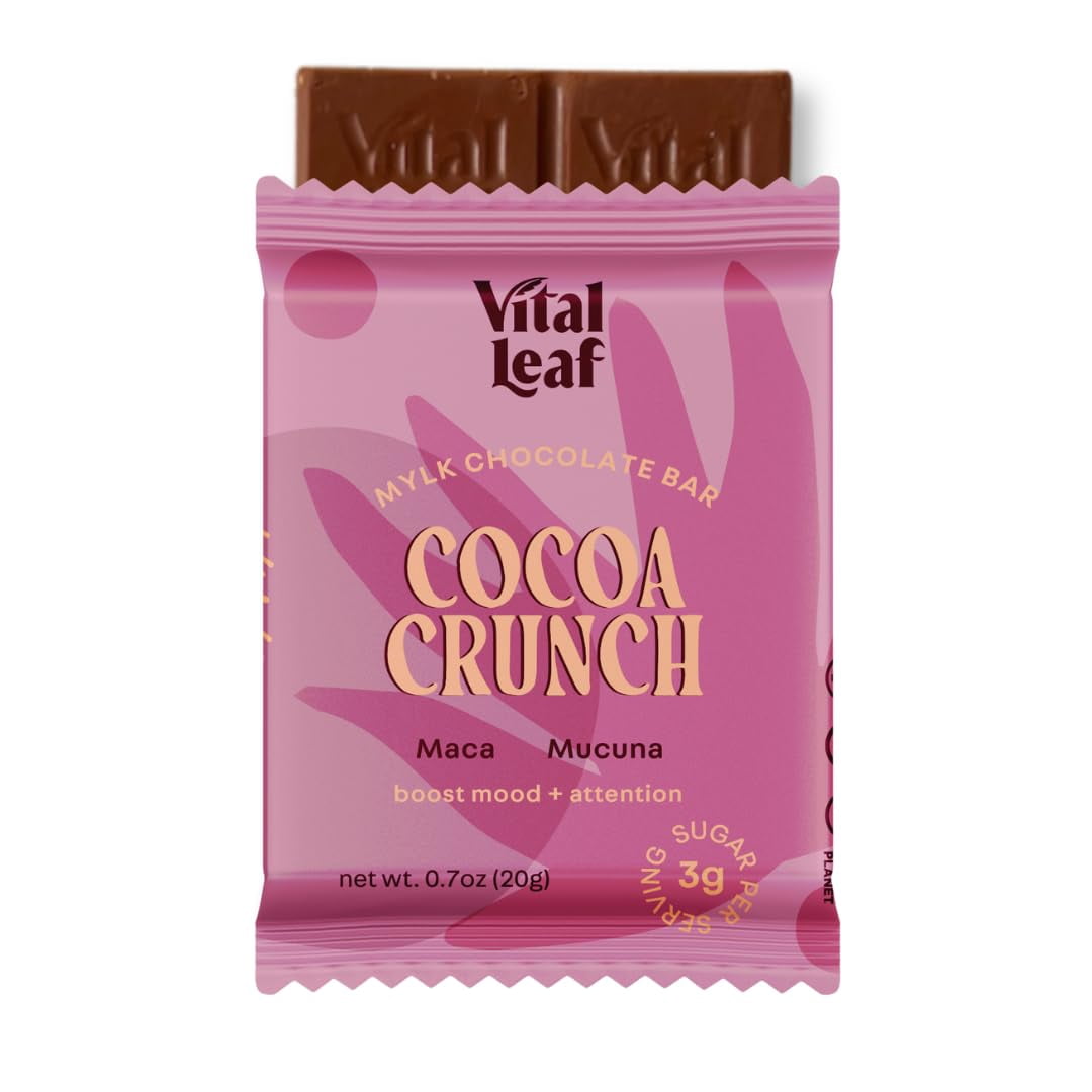 Vital Leaf Cocoa Crunch MMF7 Mylk Chocolate Mini Bar: Sugar Candy Bars ...