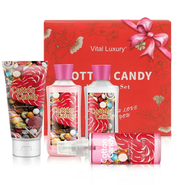 Vital Luxury Bath & Body Kit,Cotton Candy Scent for Unisex,Skincare ...
