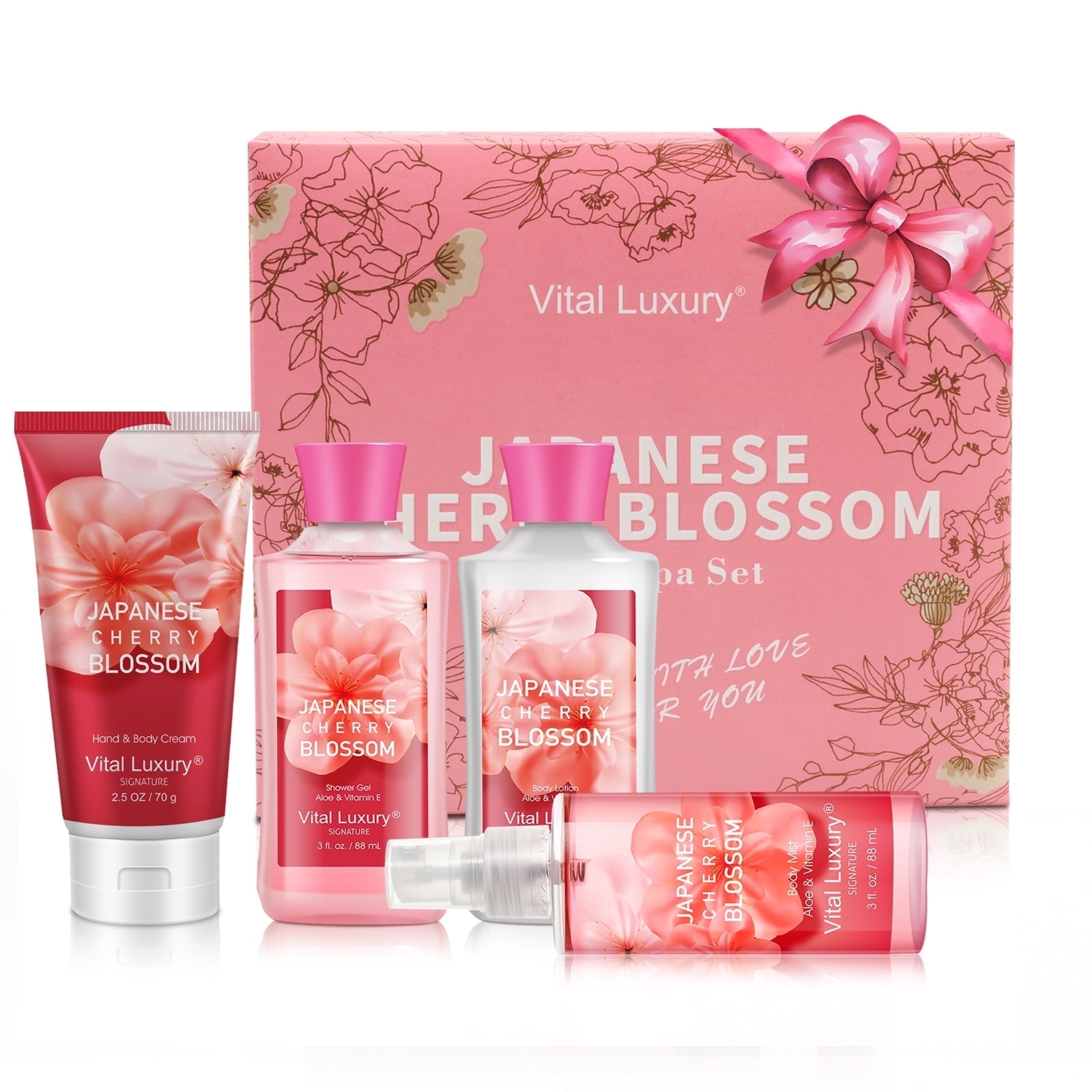 Vital Luxury Bath and Body Gifts Set-Japanese Cherry Blossom(Unisex ...