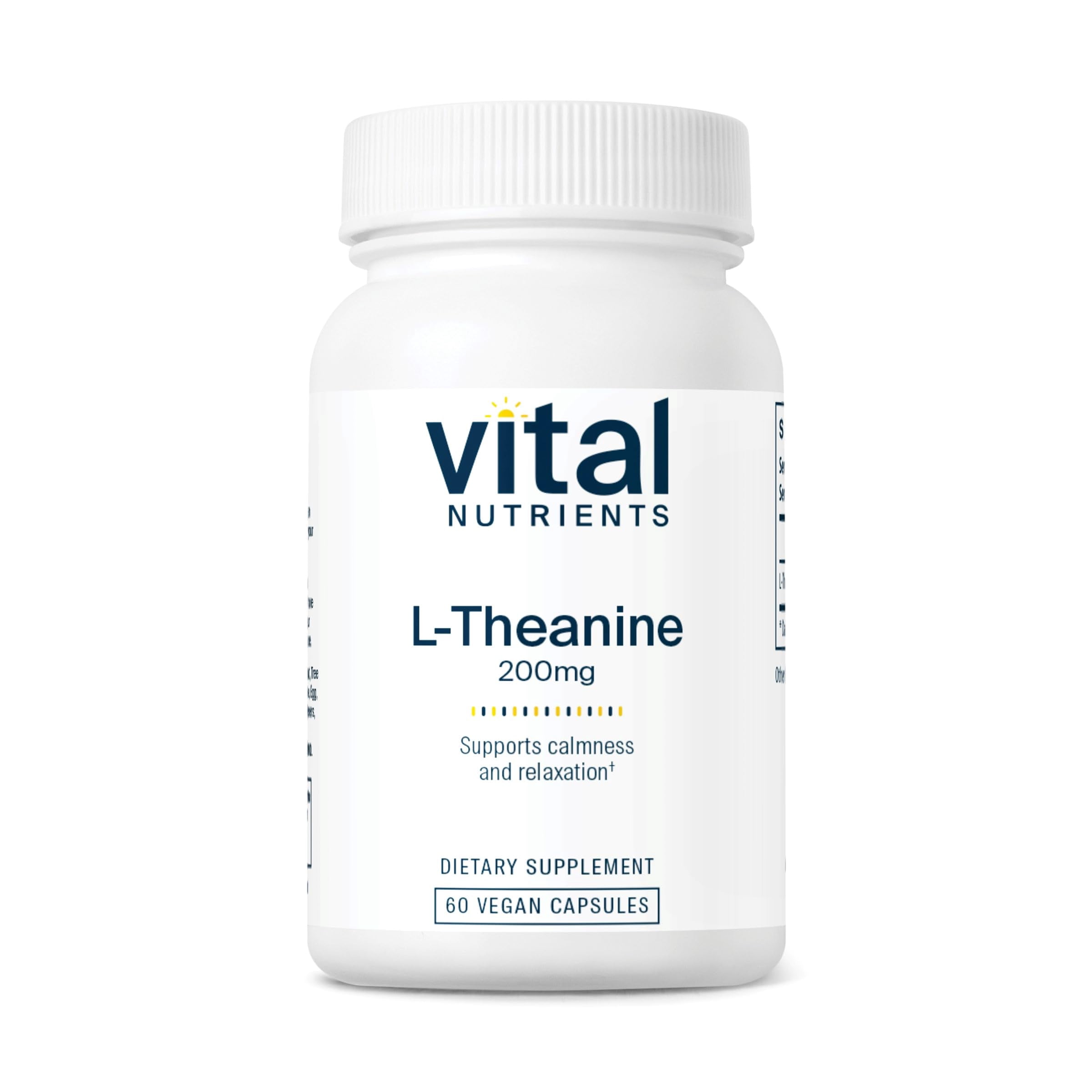 Vital Nutrients L-Theanine 200mg | Vegan Supplement KMC2| L Theanine ...
