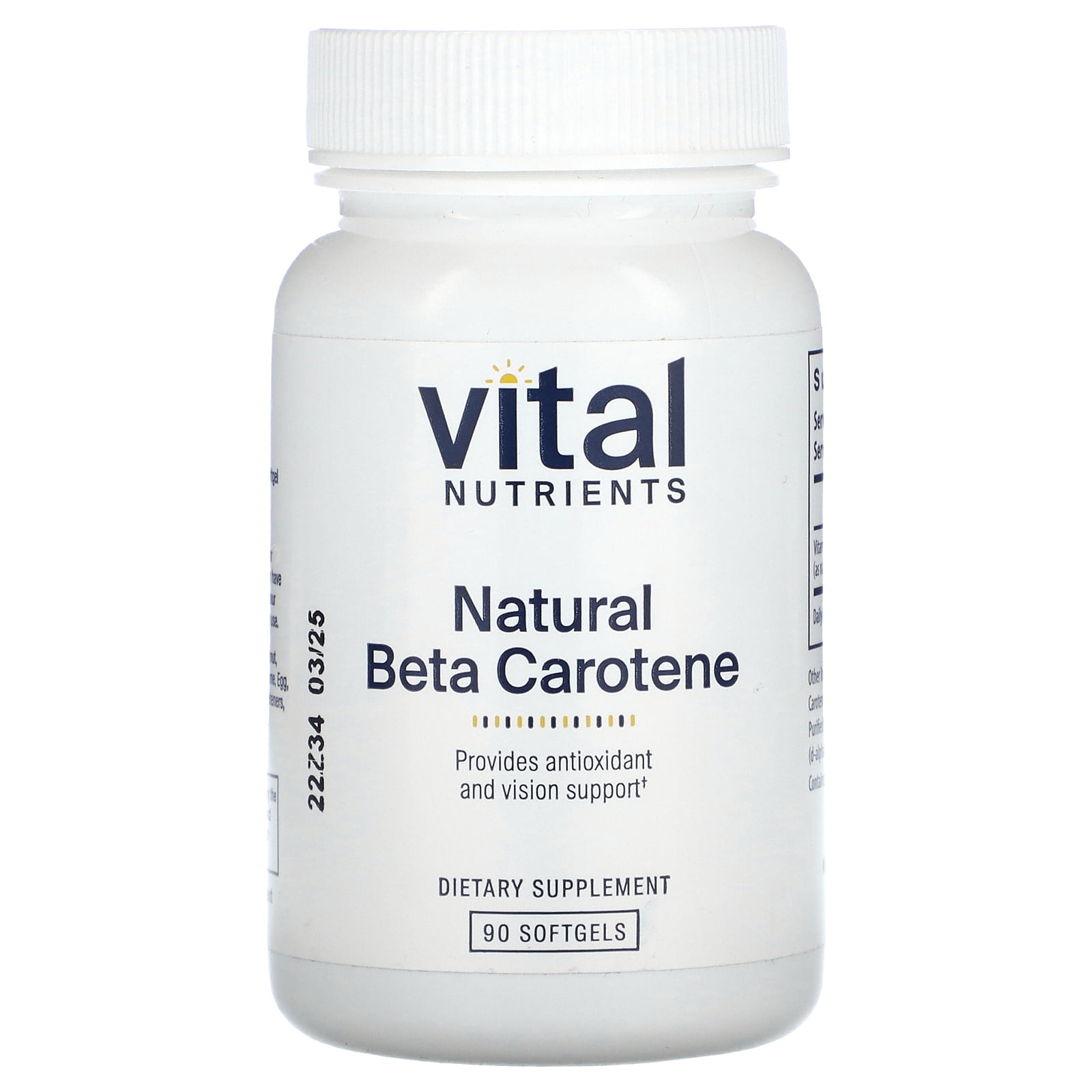 Vital Nutrients - Natural Beta Carotene - Precursor to Vitamin A ...