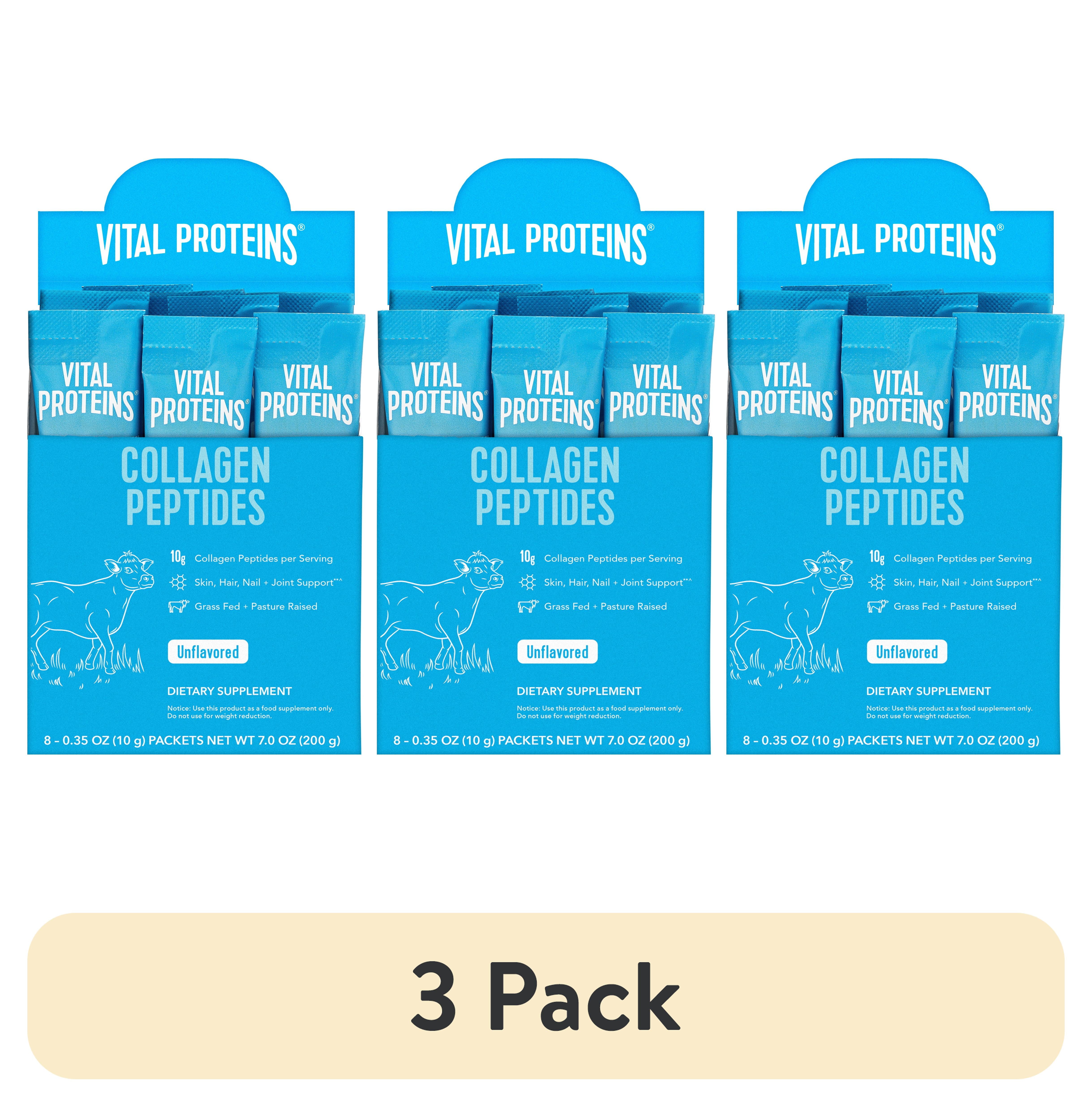 (3 pack) Vital Proteins Collagen Peptides Powder Stick Packs for Joints ...