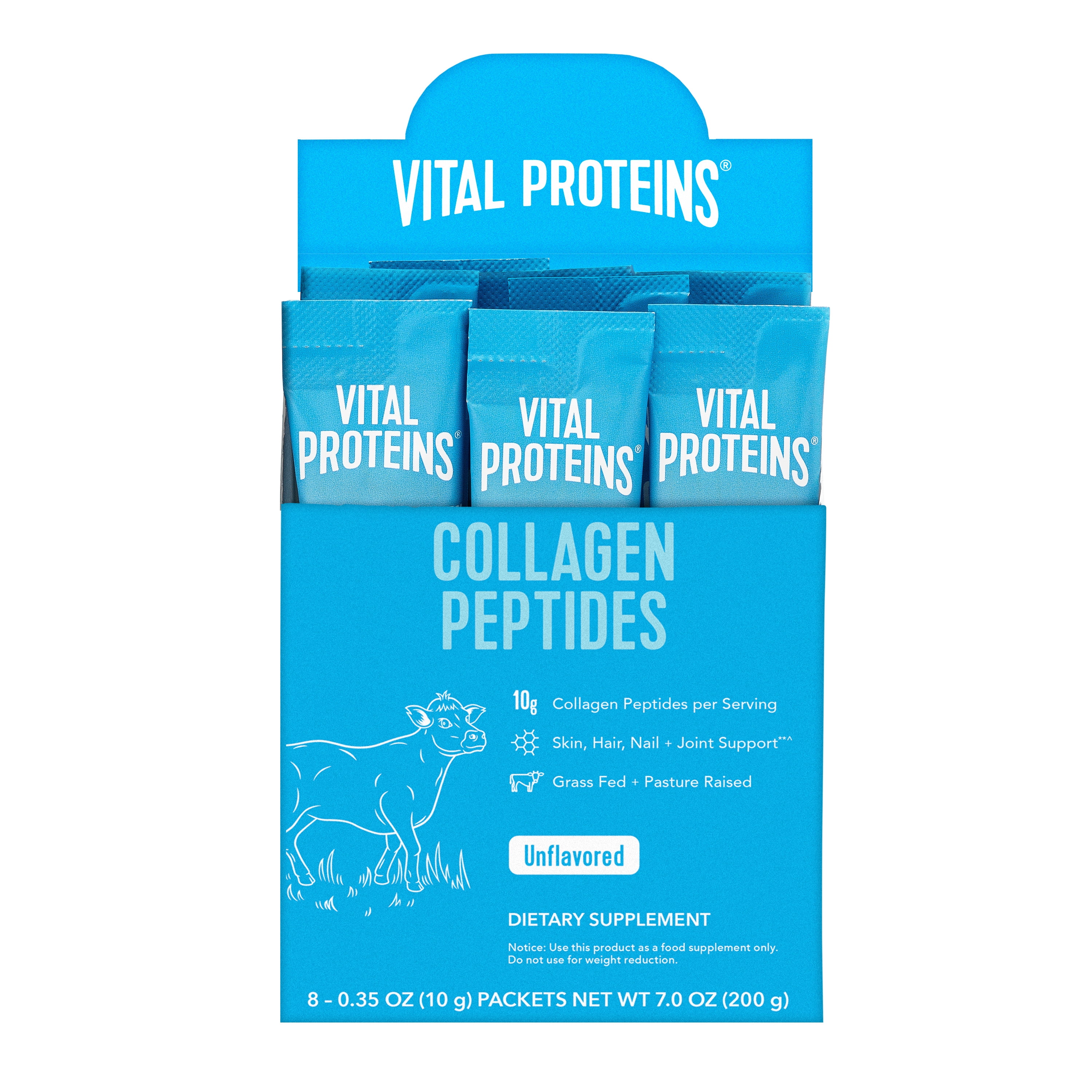 Vital Proteins Collagen Peptides Stick Packs, Unflavored Powder, 8 ...