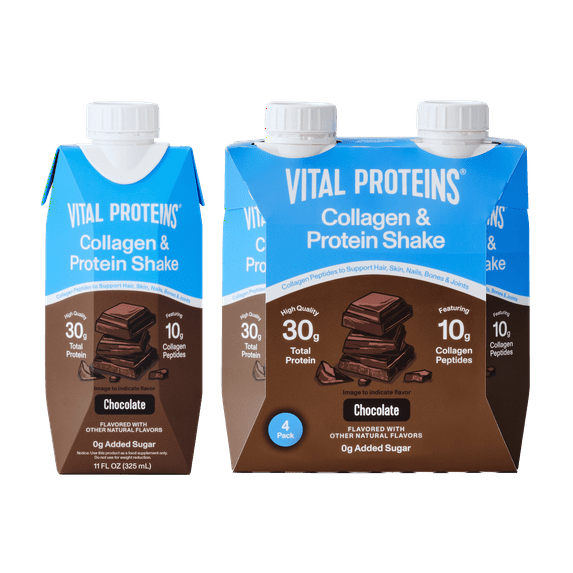 Vital Proteins Chocolate Collagen & Protein Shake, 30g Total Protein Including 10g Collagen ...