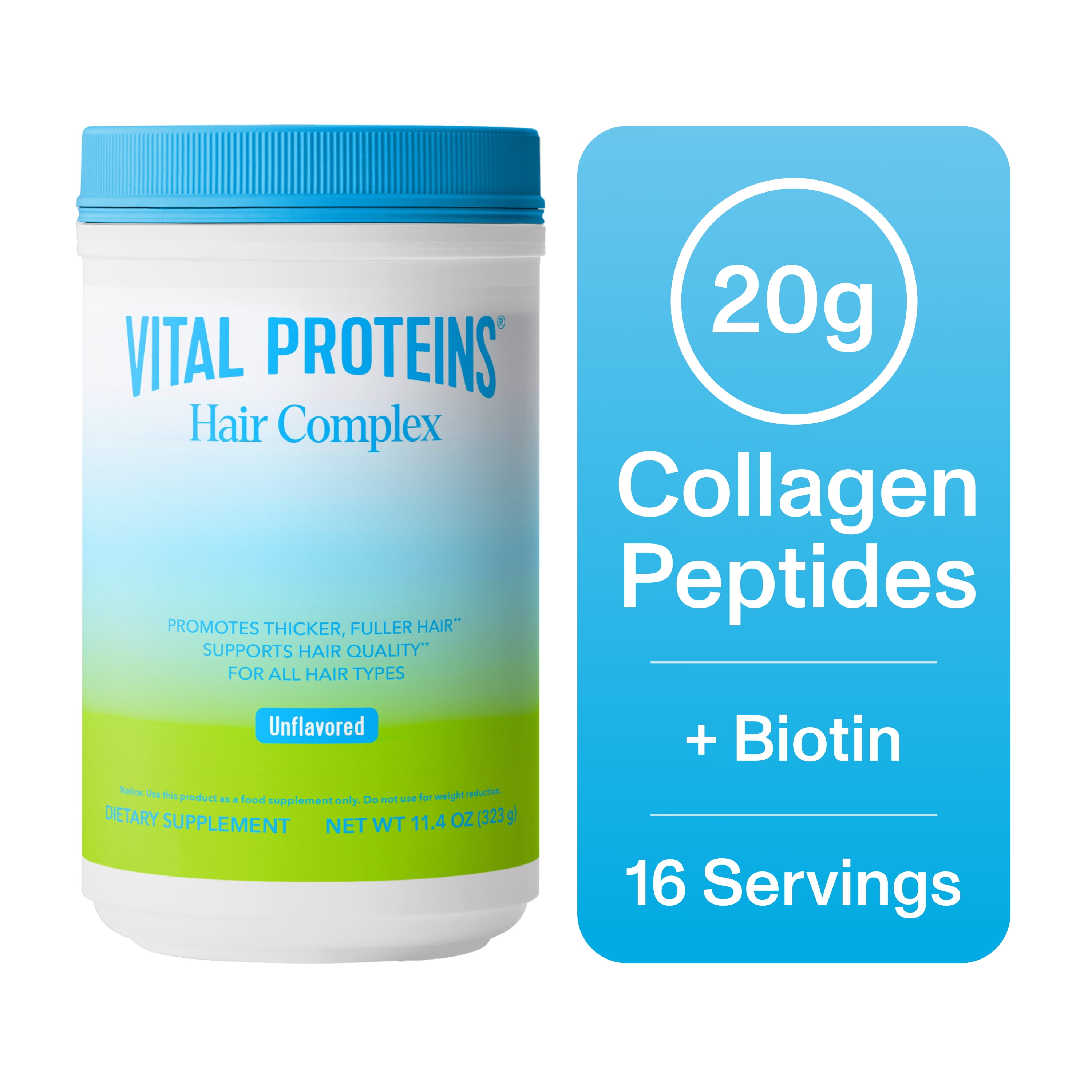 Vital Proteins Hair Complex, Collagen Peptides + Biotin 10000mcg Hair ...