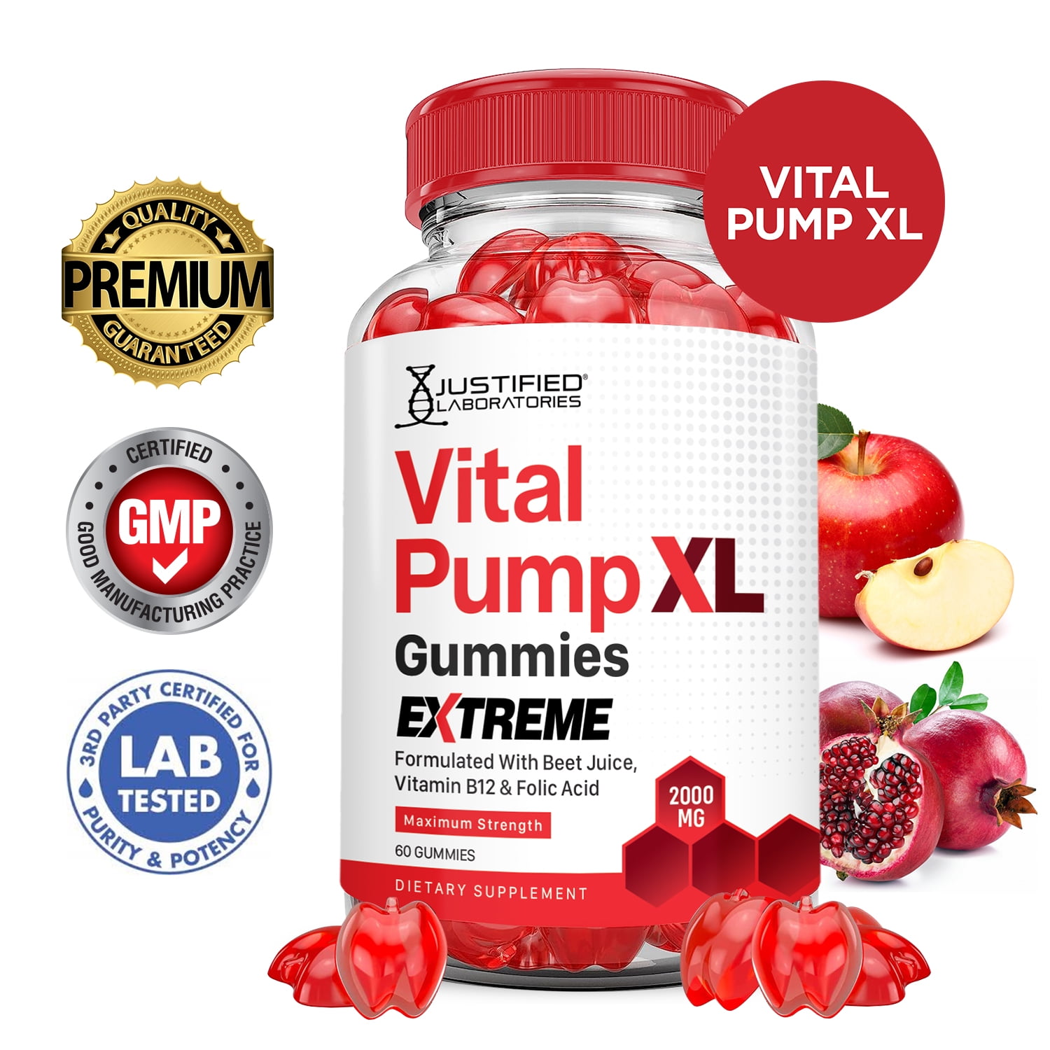 Justified Laboratories Vital Pump XL Extreme 2000MG Gummies with Beet ...