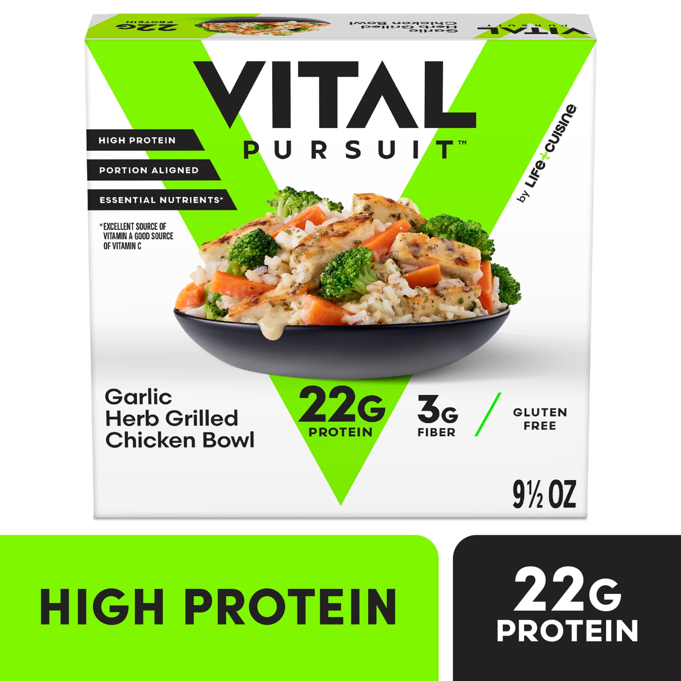 Vital Pursuit High Protein Garlic Herb Grilled Chicken Bowl Frozen Food ...