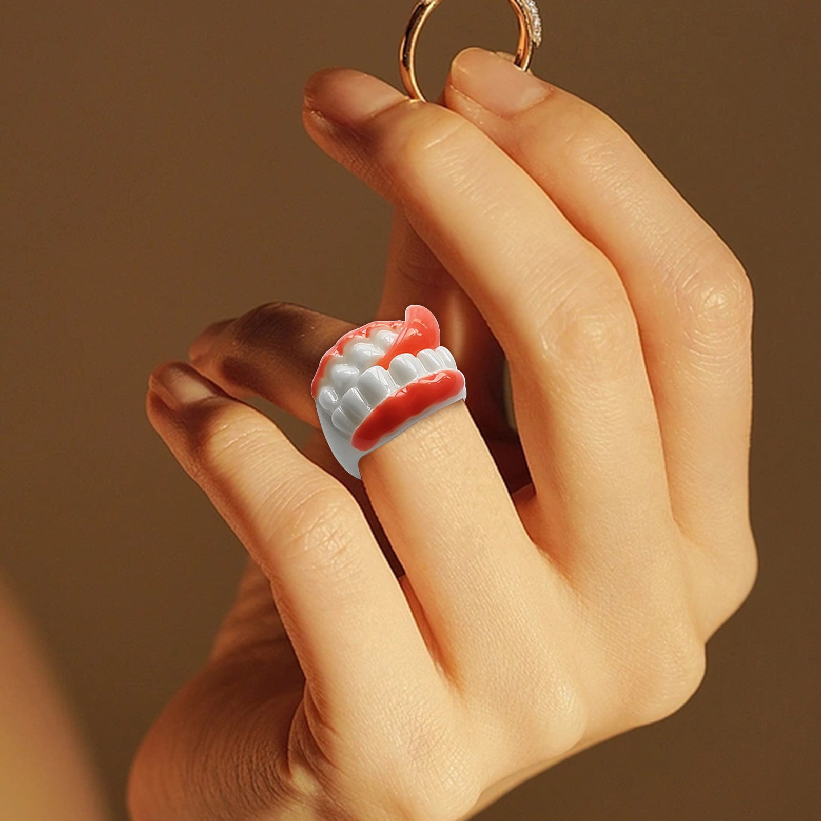 Vital Ring Alternative Ring Teeth Tongue Shape Cartoon Ring Suitable ...