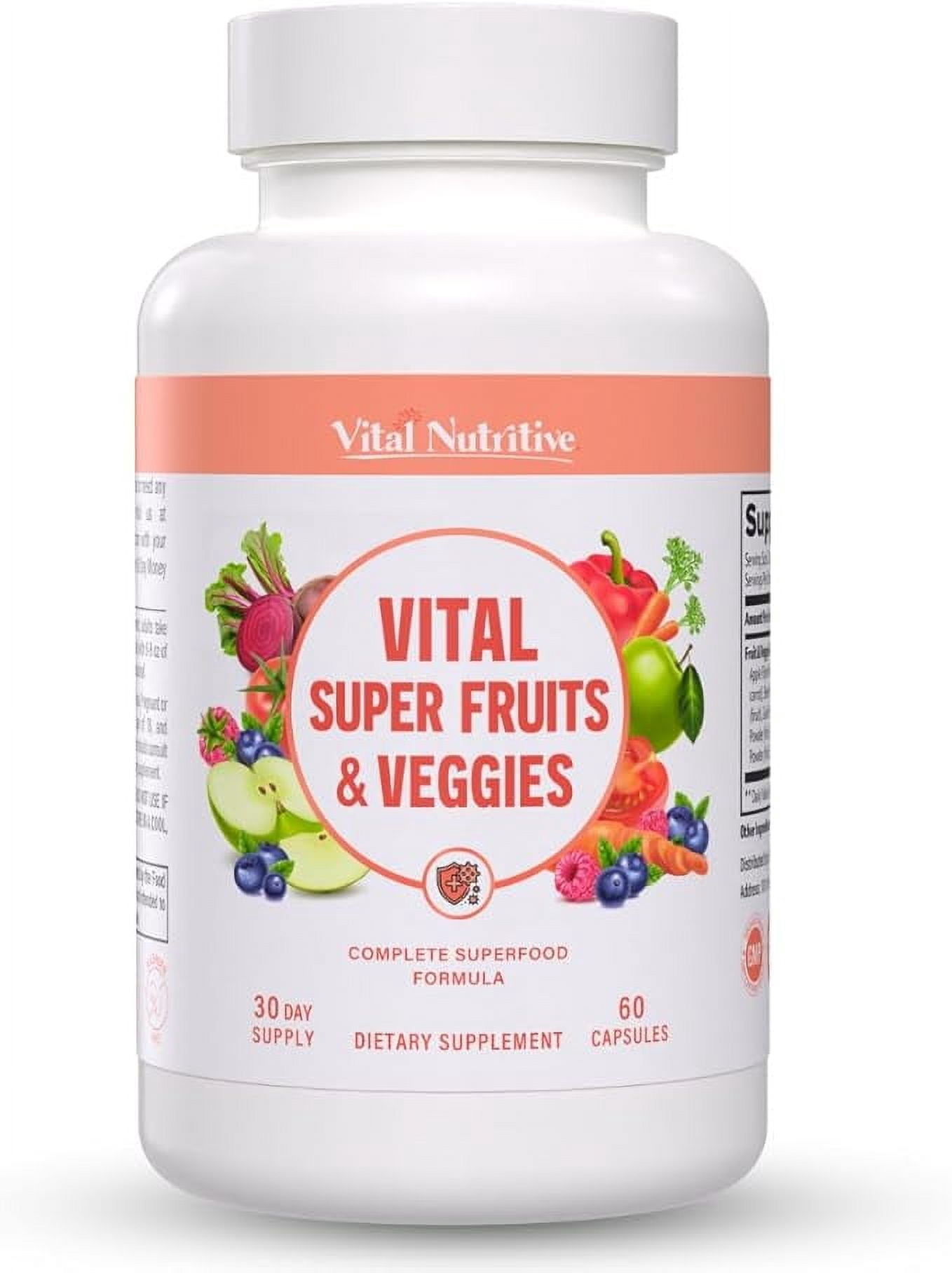 Vital Super Fruits and Veggies - Daily Superfood Capsules for Adults ...