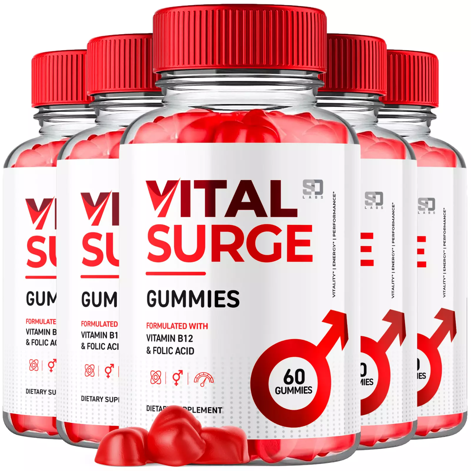 Vital Surge Gummies for Men Advanced Formula Supplement 5 Pack ...