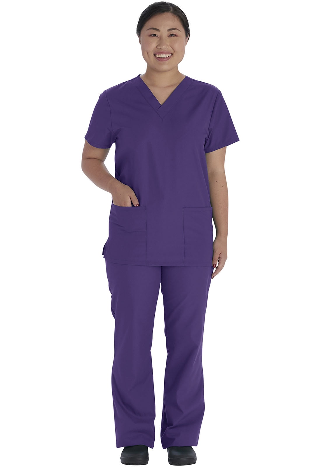 Vital Threads Men and Women Scrubs Set V-Neck Top & Drawstring Pant ...