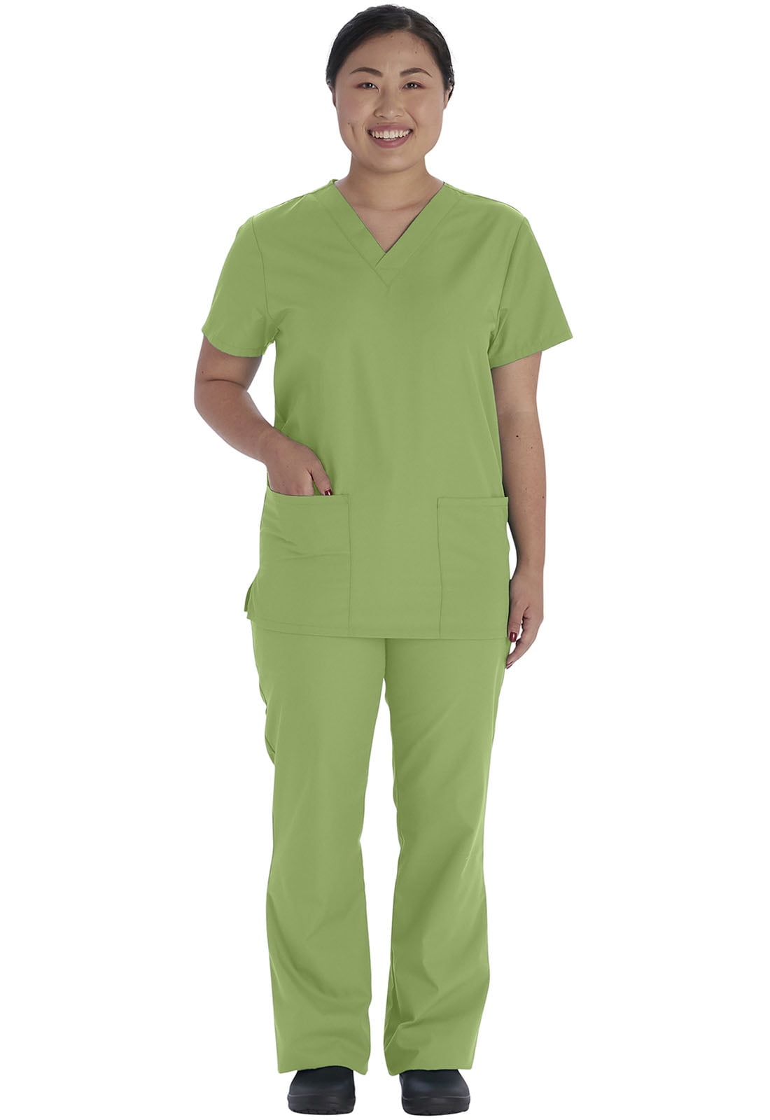 Vital Threads Men and Women Scrubs Set V-Neck Top & Drawstring Pant ...