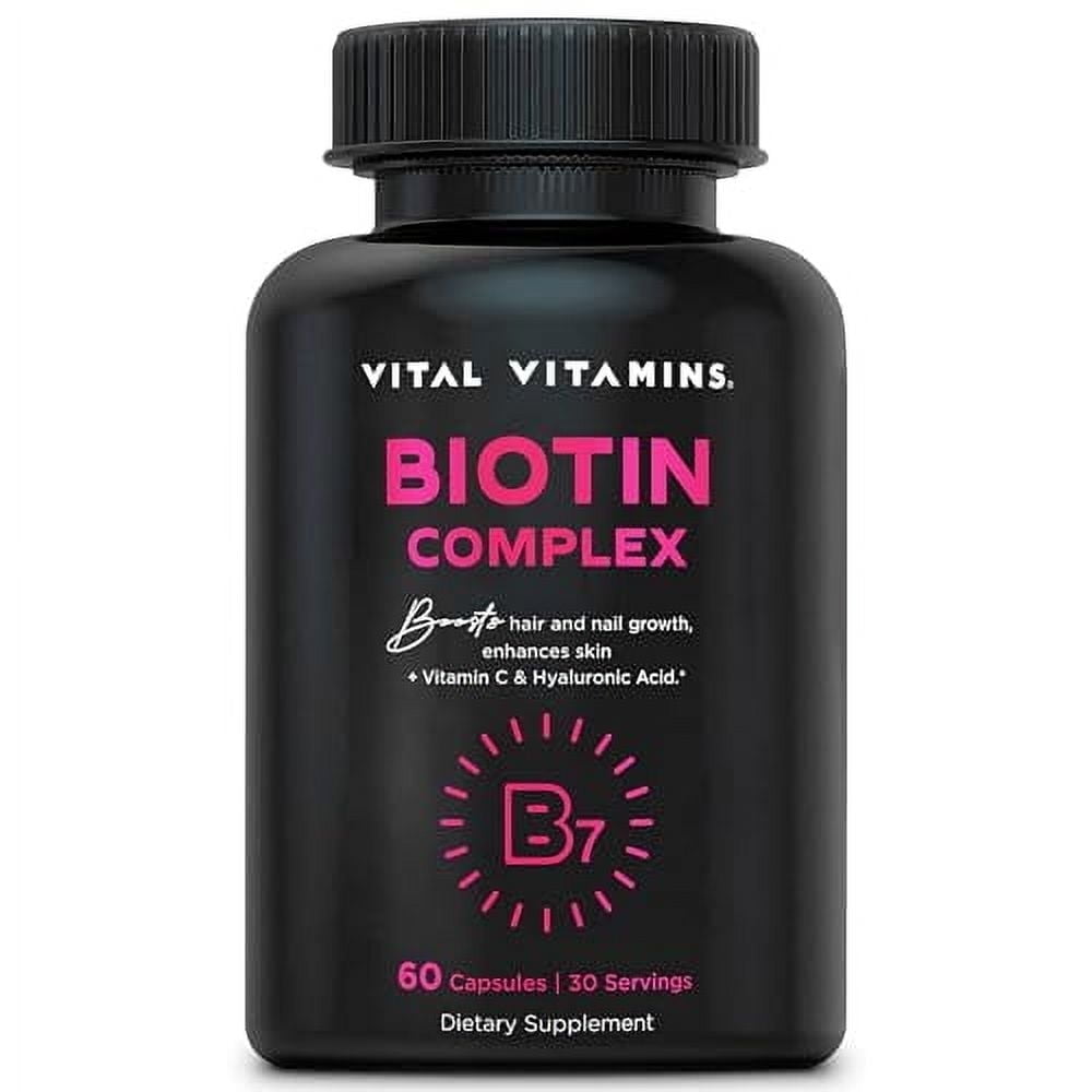 Vital Vitamins Biotin Capsules, Collagen, Hyaluronic Acid, 5000mcg ...