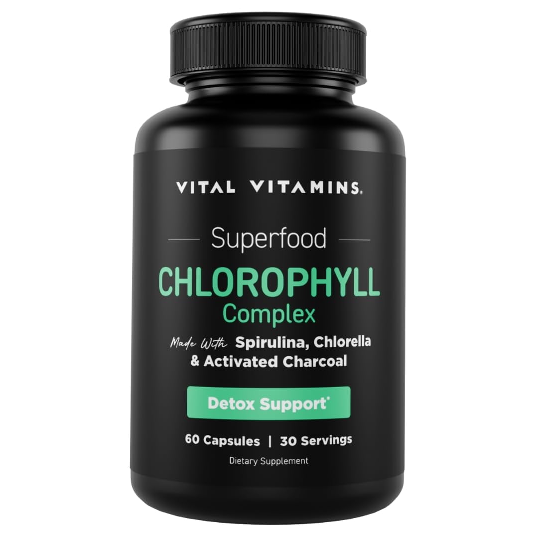 Vital Vitamins Chlorophyll Pills - Body Deodorizing Supplement - Made ...